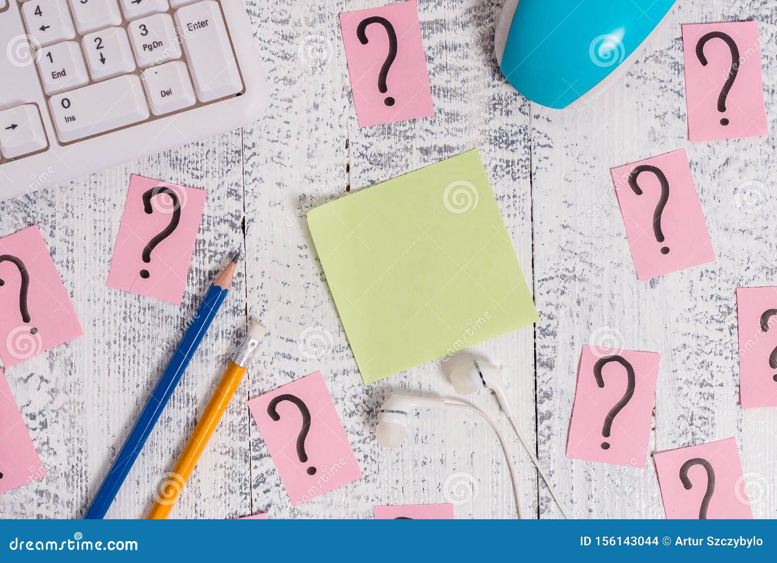 Writing Equipment and Computer Stuff Plus Scribbled Paper Placed on a ...