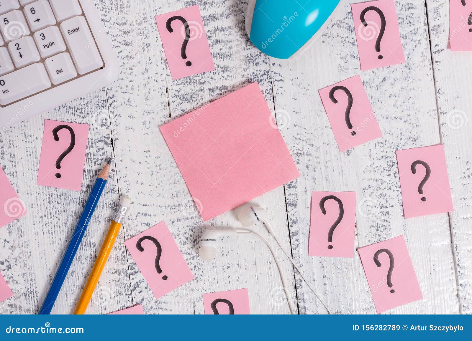 Writing Equipment and Computer Stuff Plus Scribbled Paper Placed on a ...