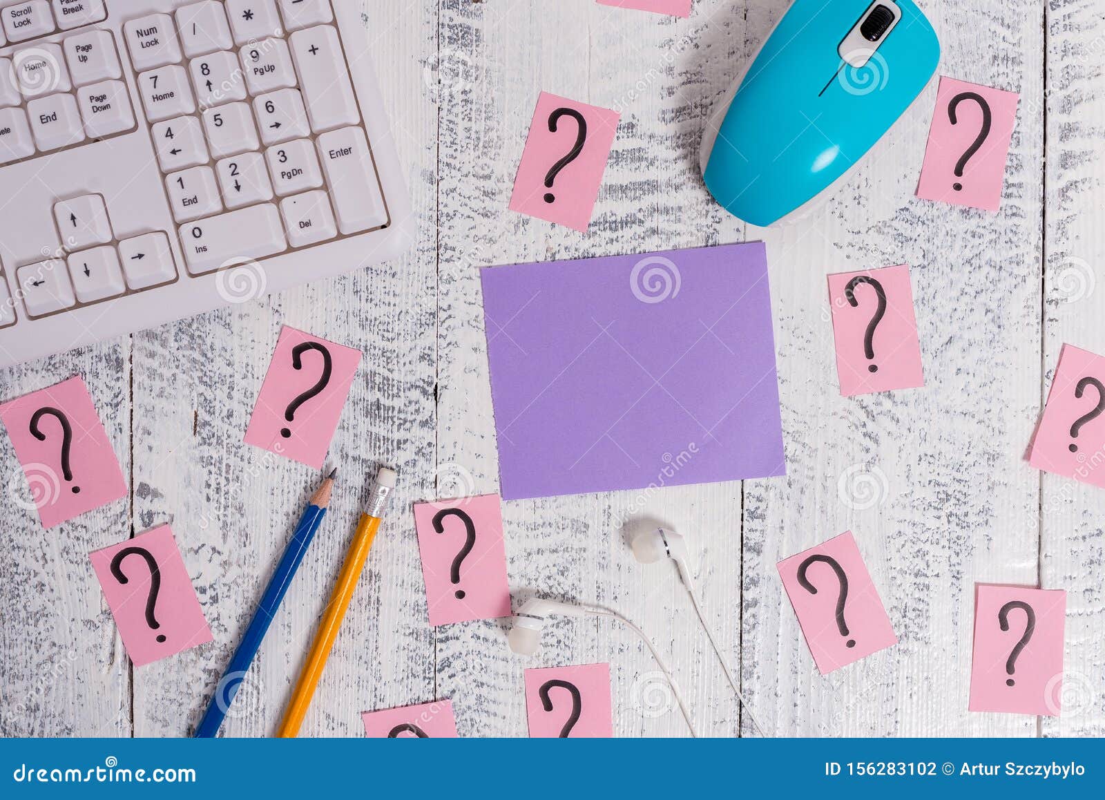 Writing Equipment and Computer Stuff Plus Scribbled Paper Placed on a ...