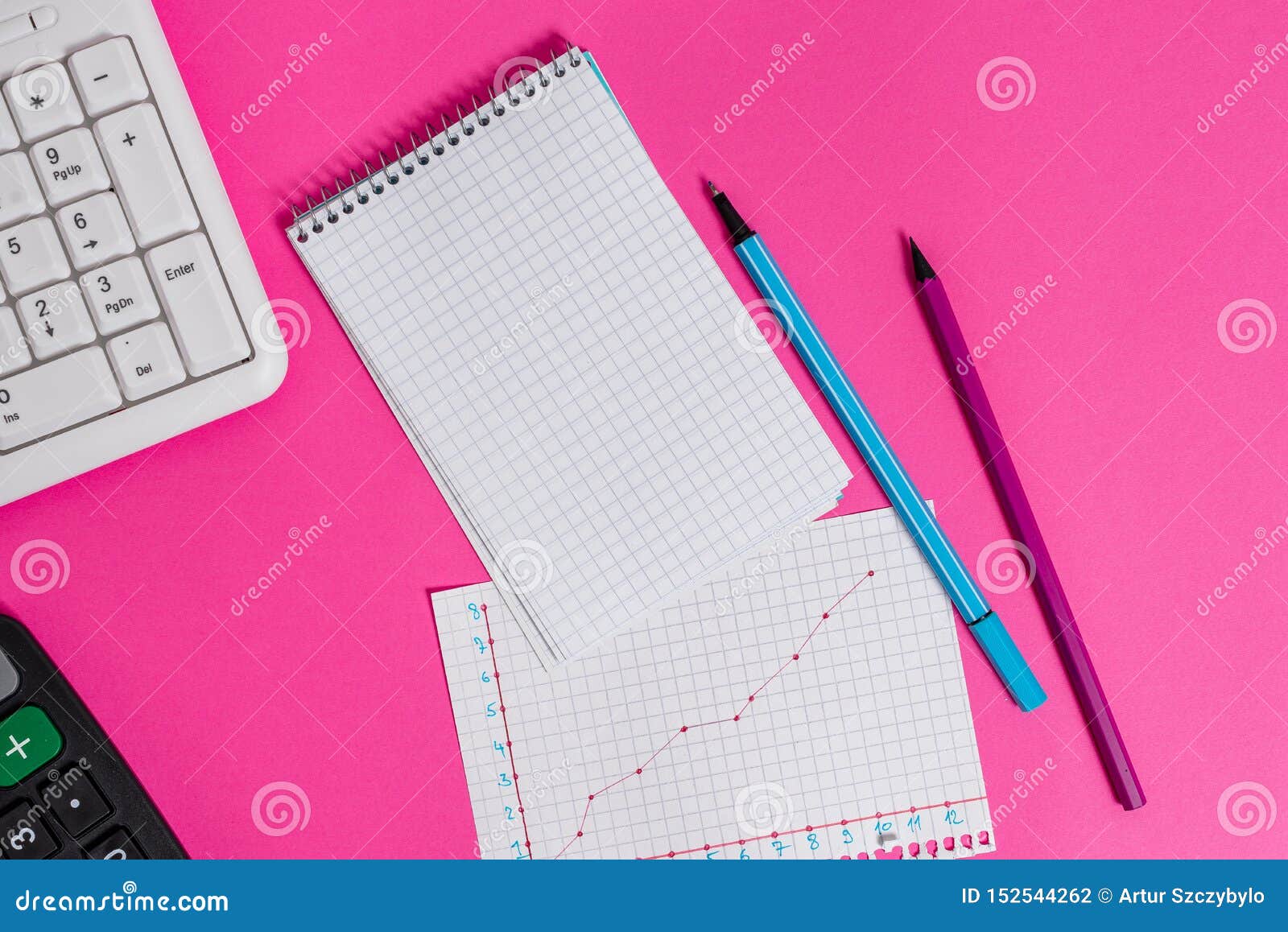 Writing Equipments and Computer Stuffs Plus Mathematic Paper Placed on ...