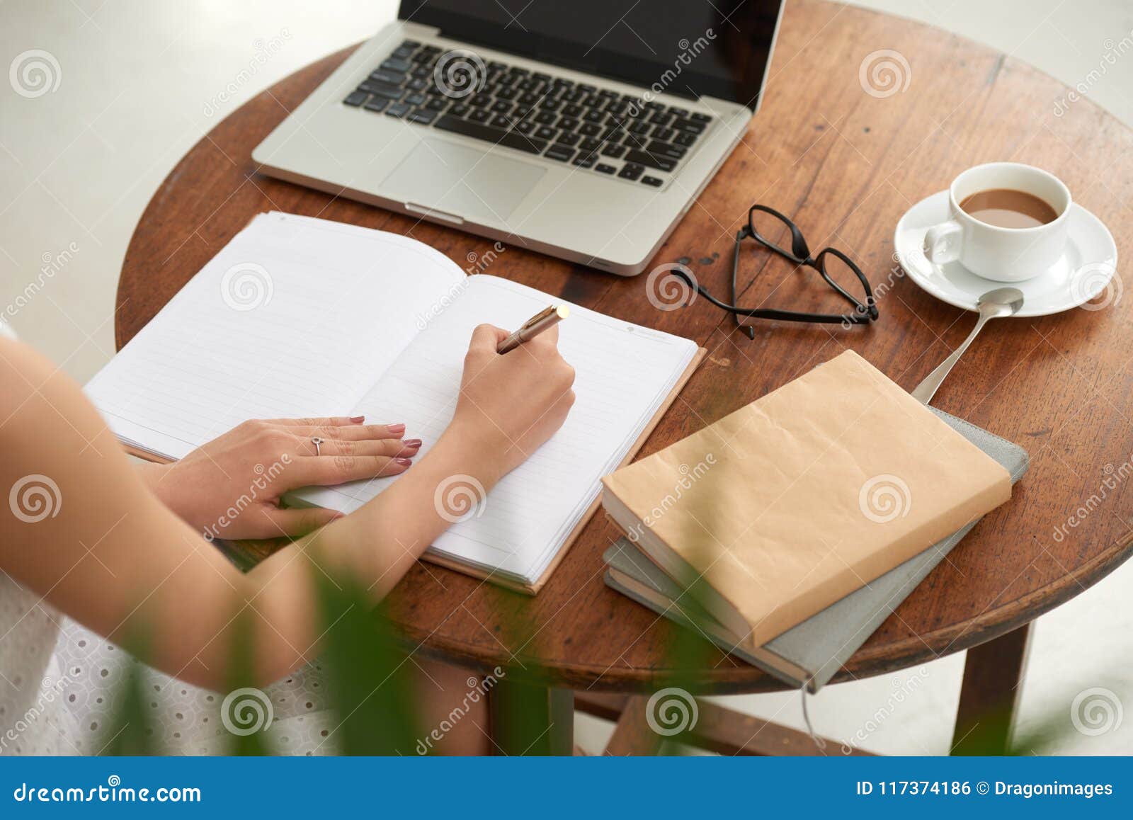 Writing essay stock photo. Image of female, education - 117374186