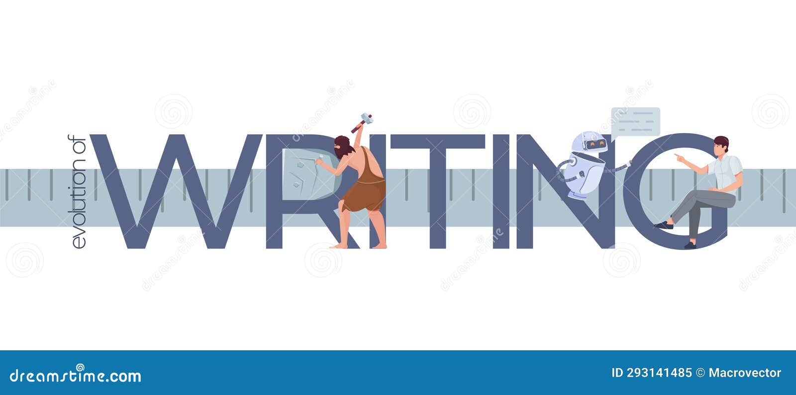 Writing Evolution Text Composition Stock Vector Illustration Of Evolution Write 293141485