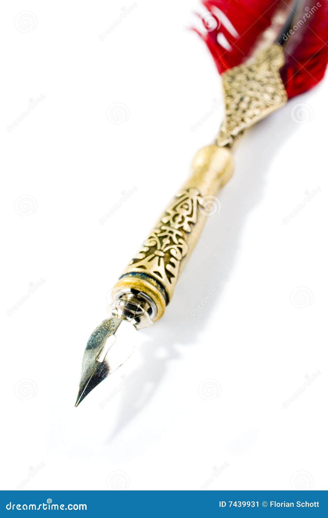 Writing feather stock image. Image of desk, mail, calligraphy - 7439931