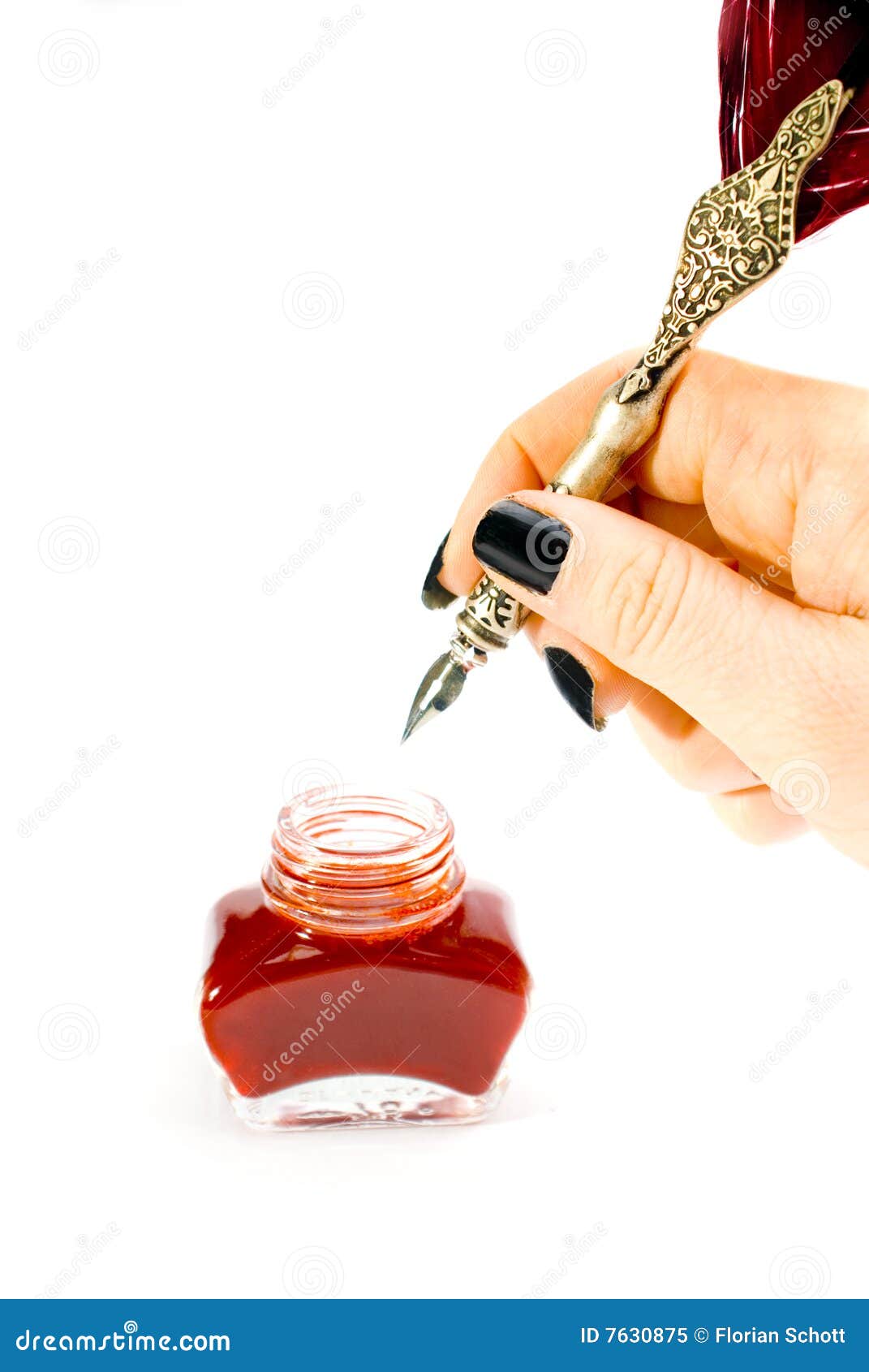 Writing Feather stock image. Image of vintage, paper, word - 7630875