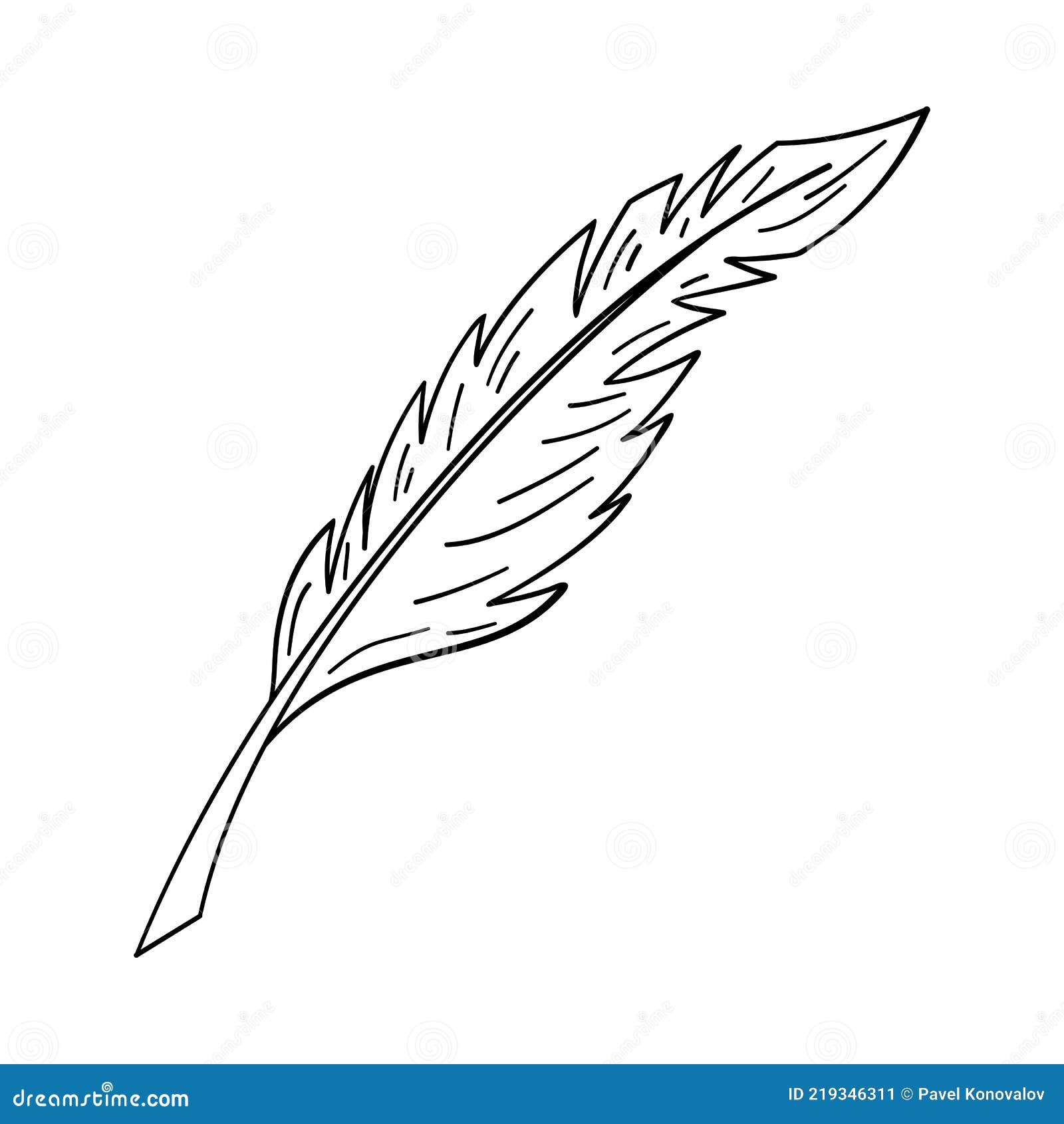 Writing Feather Icon stock vector. Illustration of fluffy - 219346311