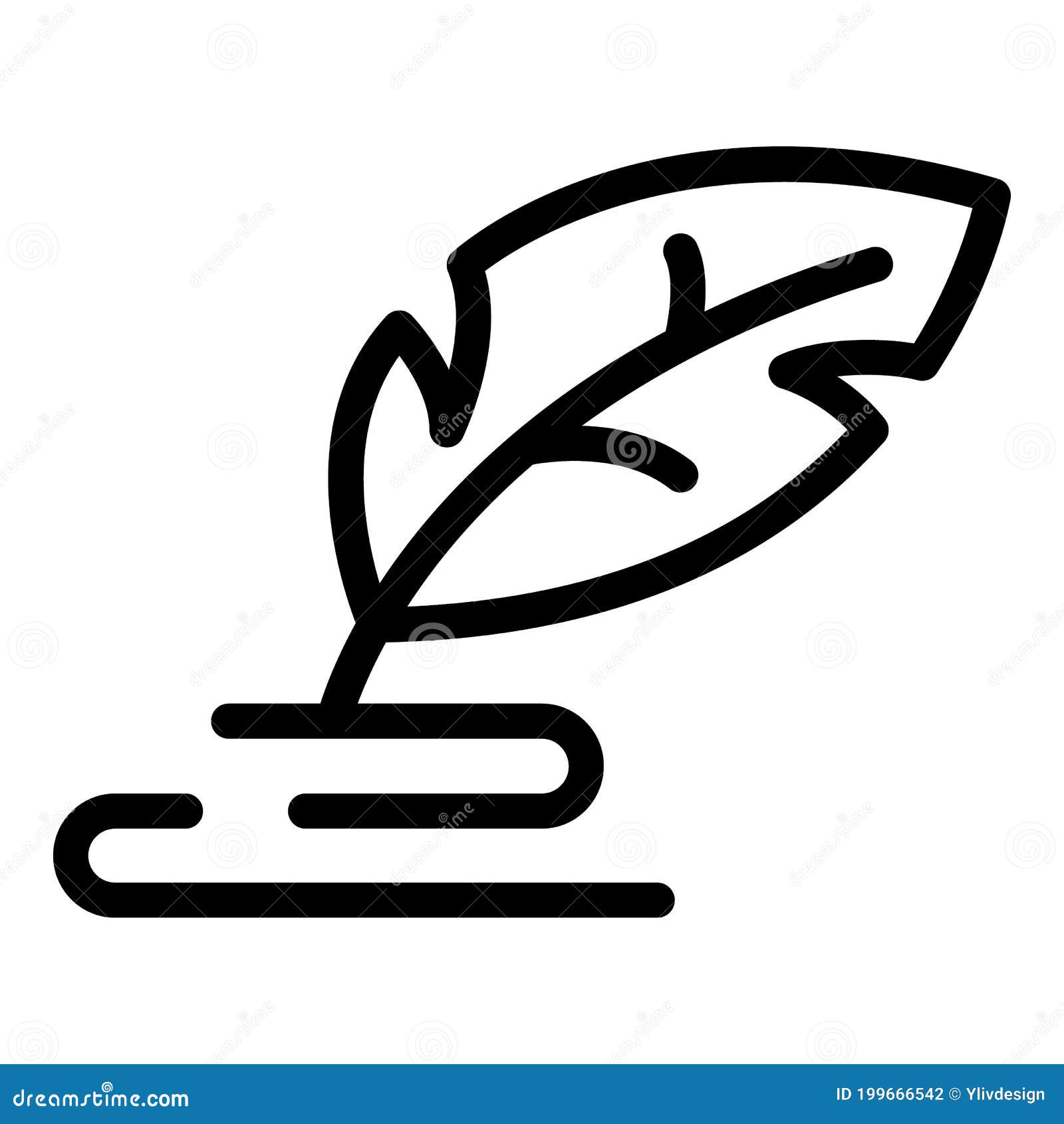 Writing Feather Icon, Outline Style Stock Vector - Illustration of ...