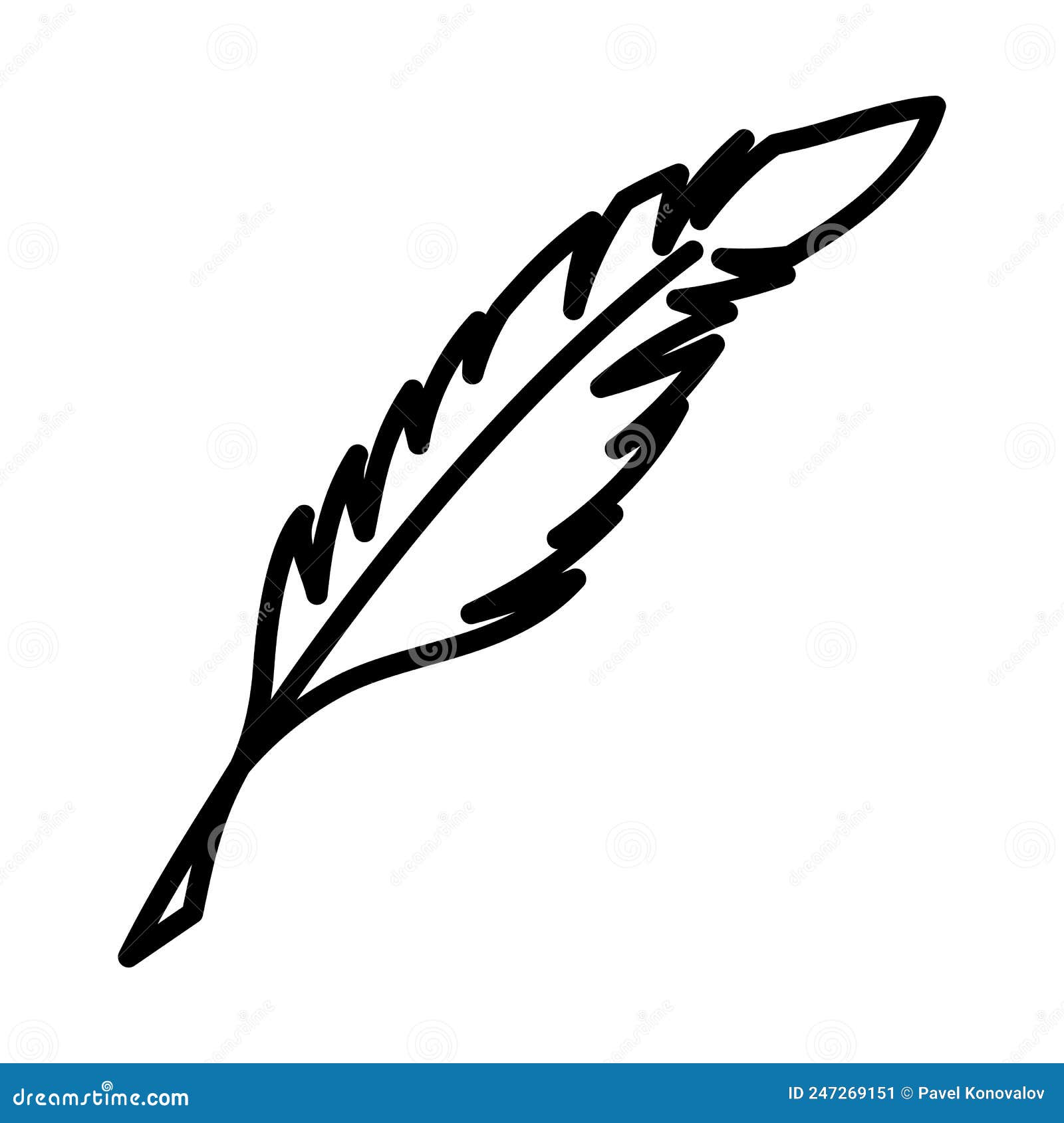 Writing Feather Icon stock vector. Illustration of inkwell - 247269151