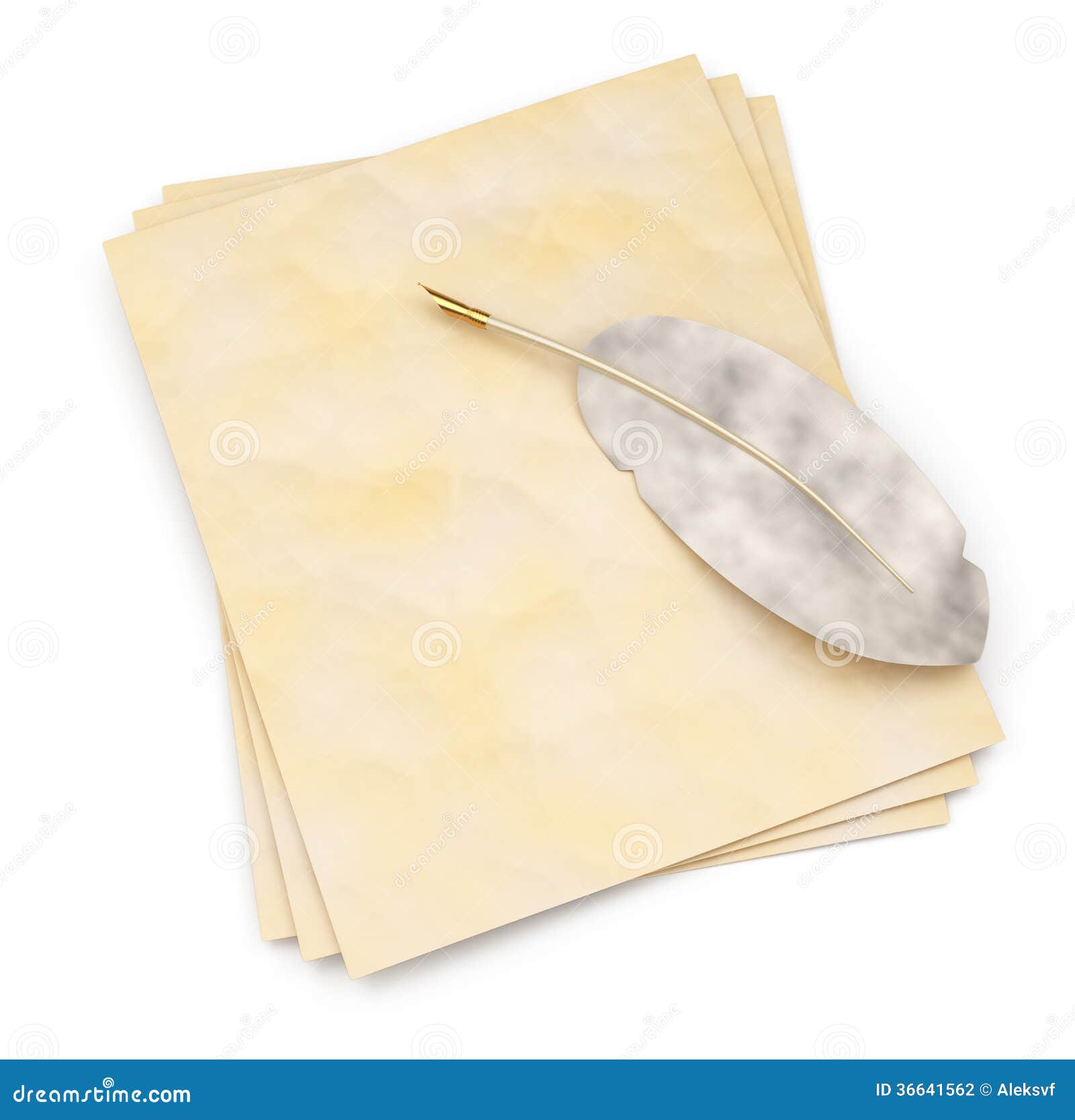 Old Man Writing With Feather Pen In Scroll Paper Biography History ...