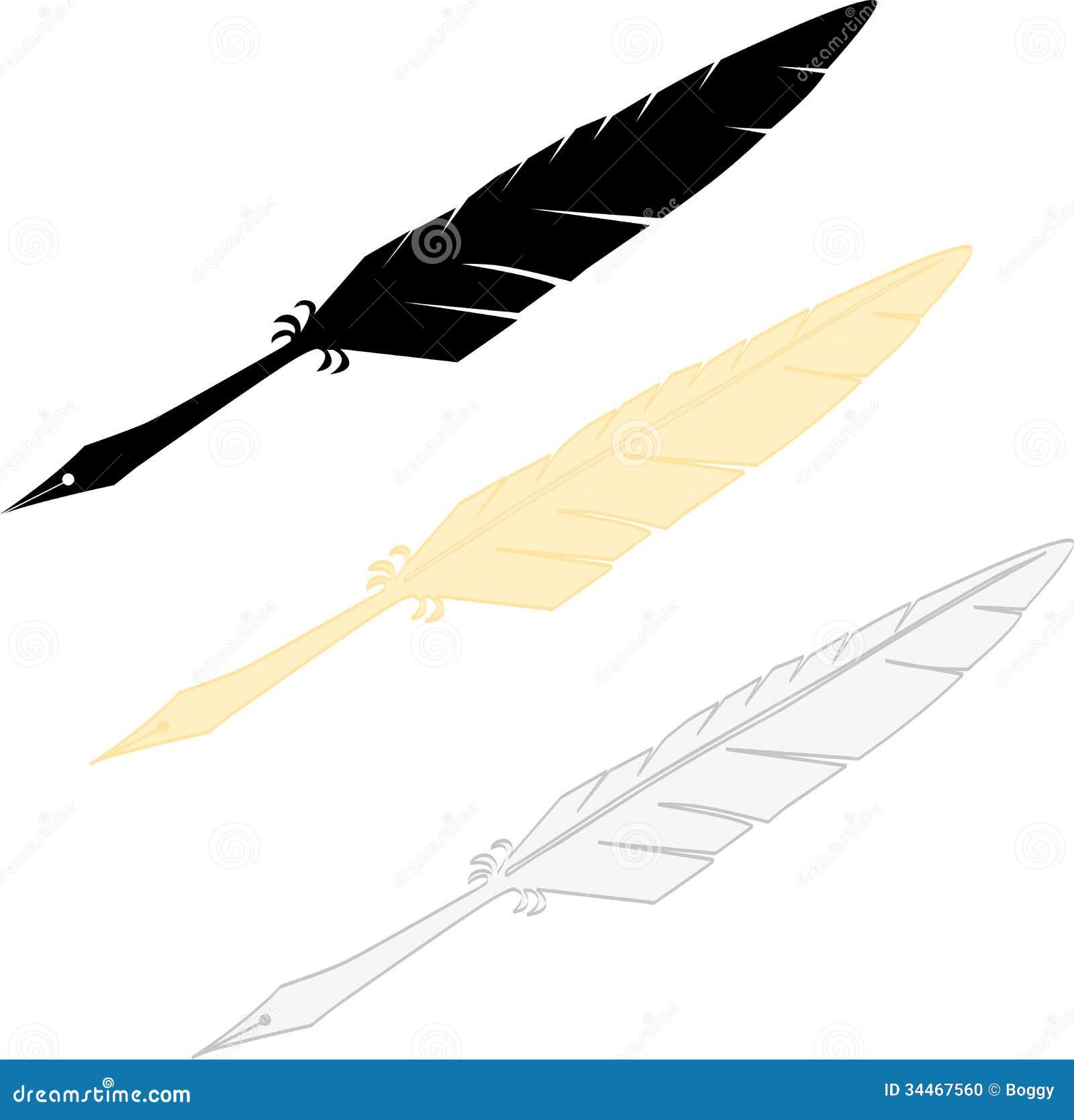 Writing feather stock vector. Illustration of creative - 34467560