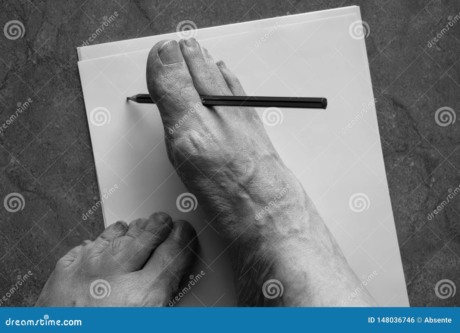 Writing with the feet stock photo. Image of inappropriate - 148036746