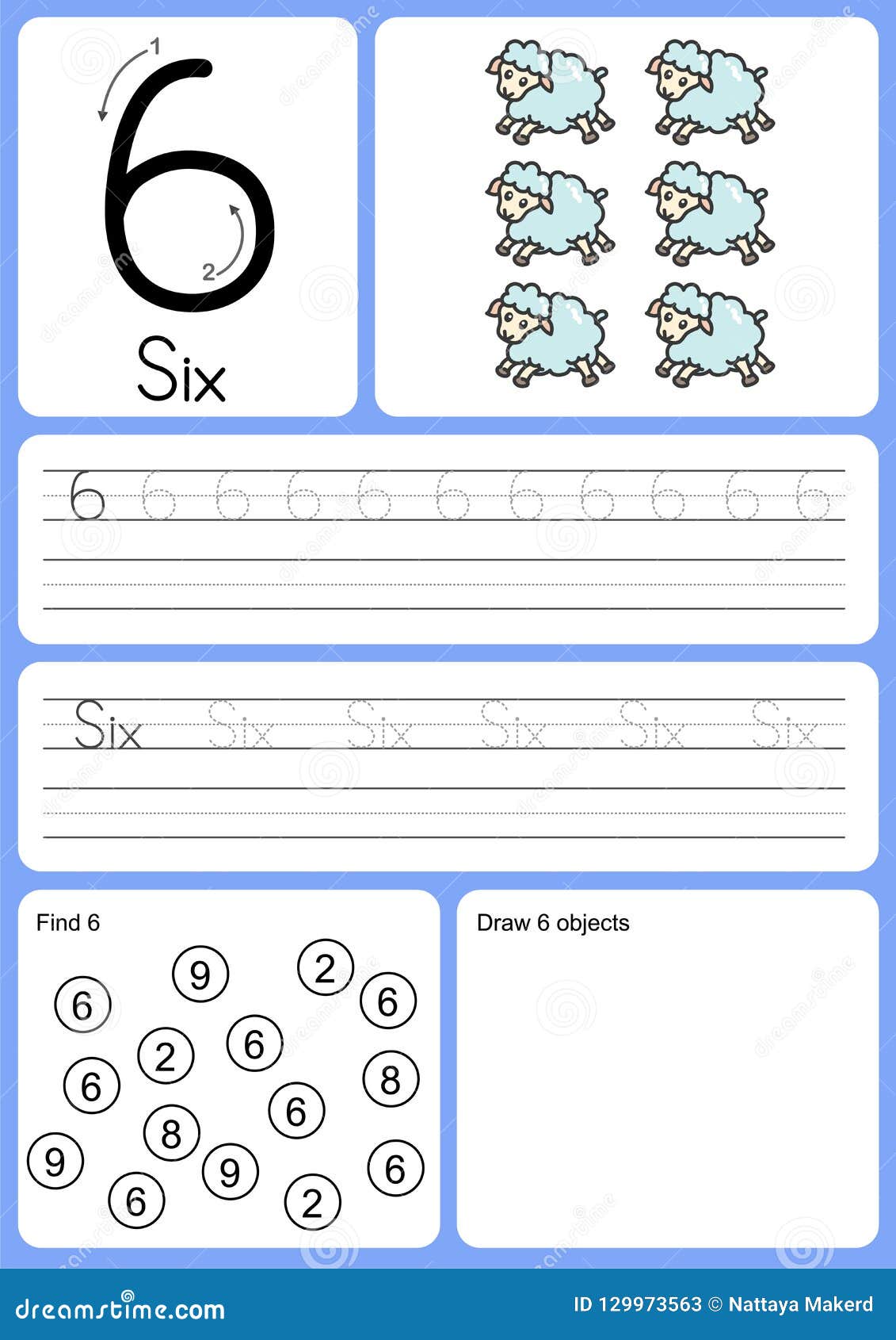 Writing, Finding and Drawing Object of Number Stock Vector ...