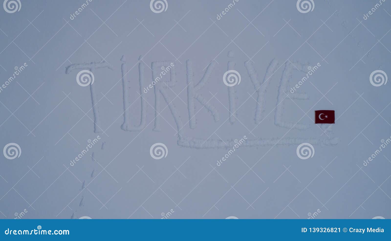 Turkey and the Turkish Flag Writing on the Snow Concept Stock Image ...