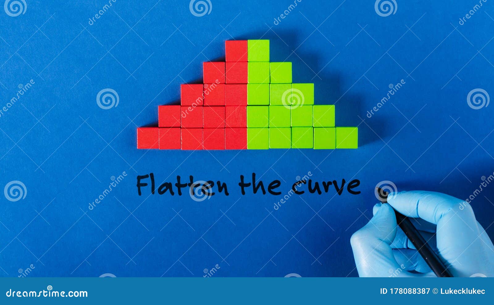 Writing Flatten The Curve Under Bar Graph Assembled With Red And Green ... Writing Flatten The Curve Under Bar Graph Assembled With Red And Green ...