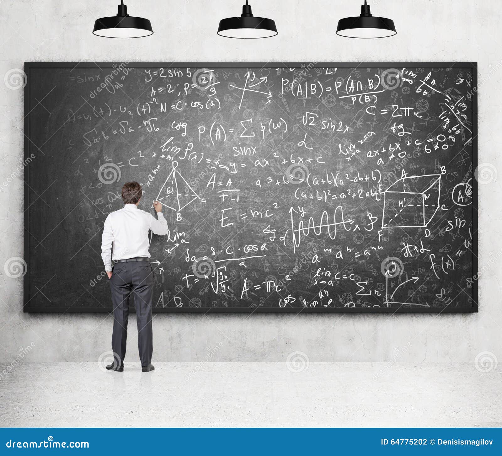 Writing Formulas on the Blackboard Stock Photo - Image of interest ...