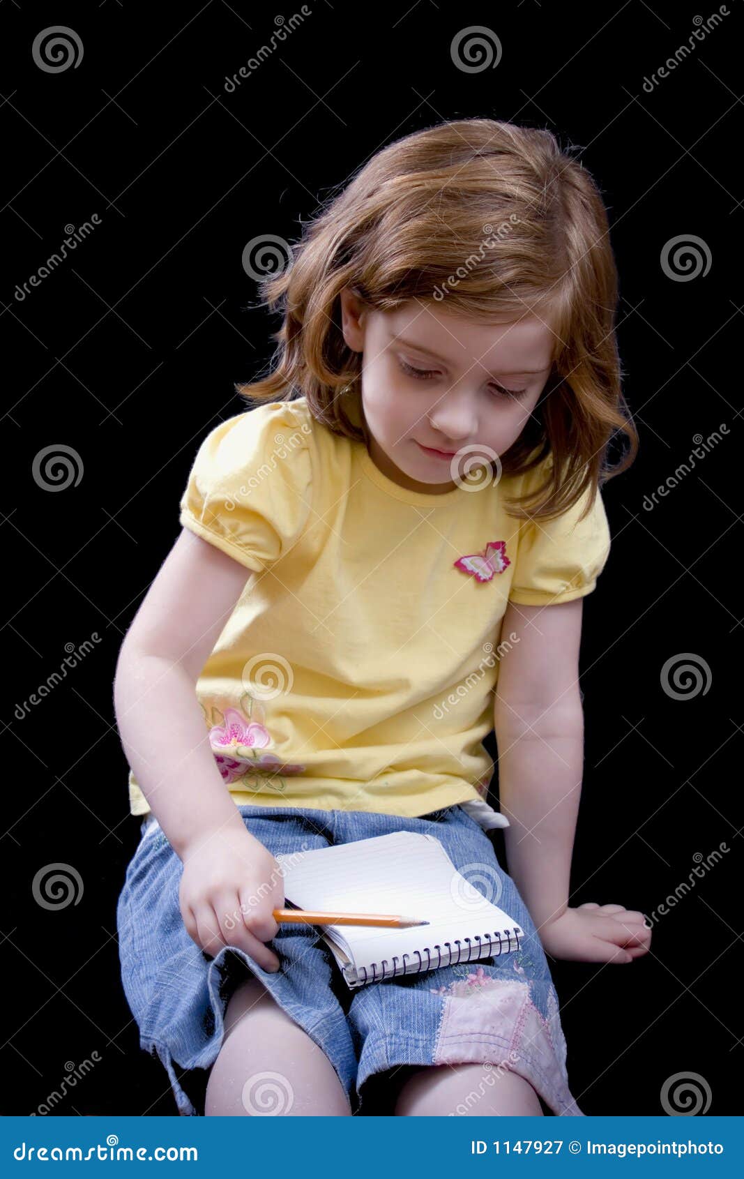 Writing girl stock image. Image of elementary, school - 1147927