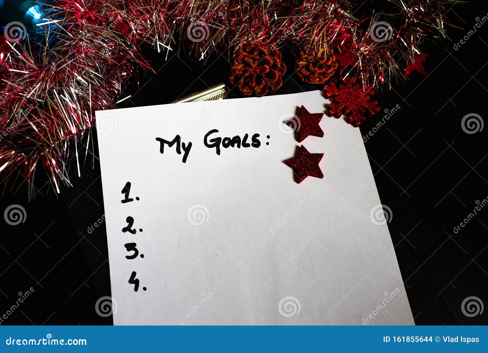 Writing Goals for Christmas. Christmas Goals Stock Photo - Image of ...