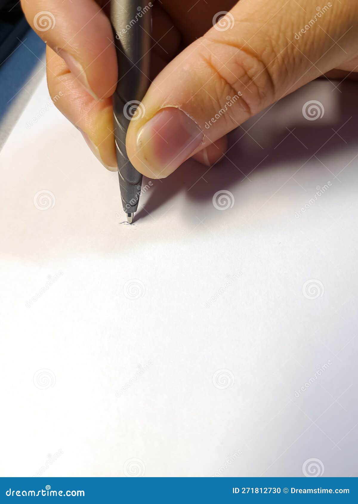 Writing with a pen stock photo. Image of grey, limb - 271812730