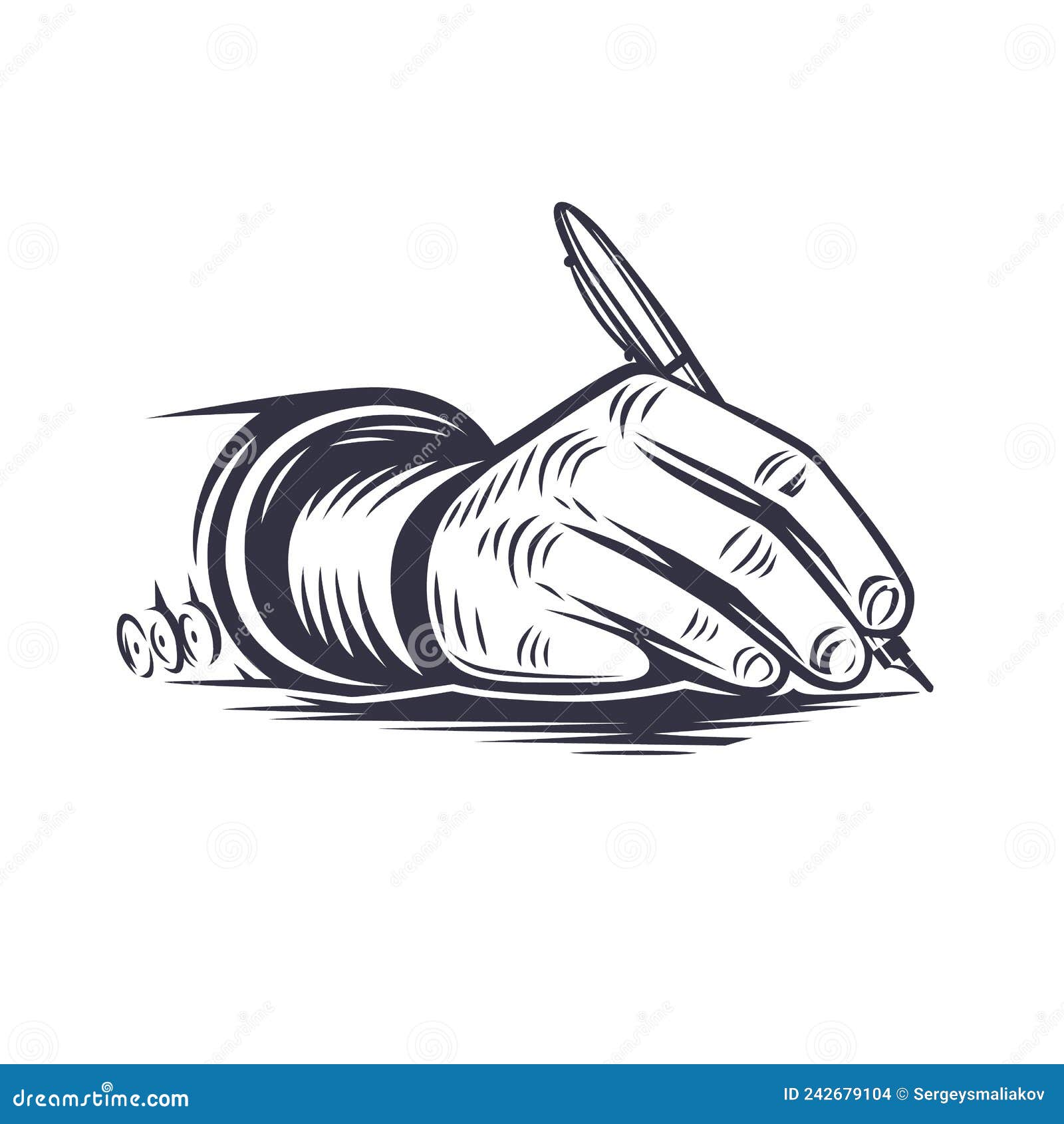 The Writing Hand. Vector Illustration Stock Vector - Illustration of ...