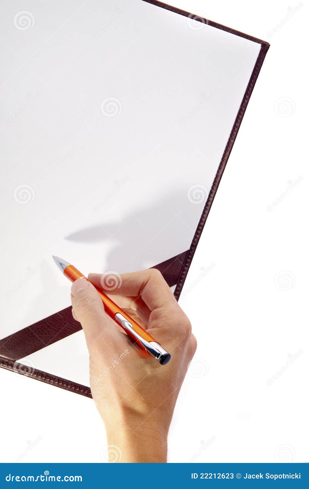 Writing Hand on Blank Board Stock Image - Image of note, plan: 22212623
