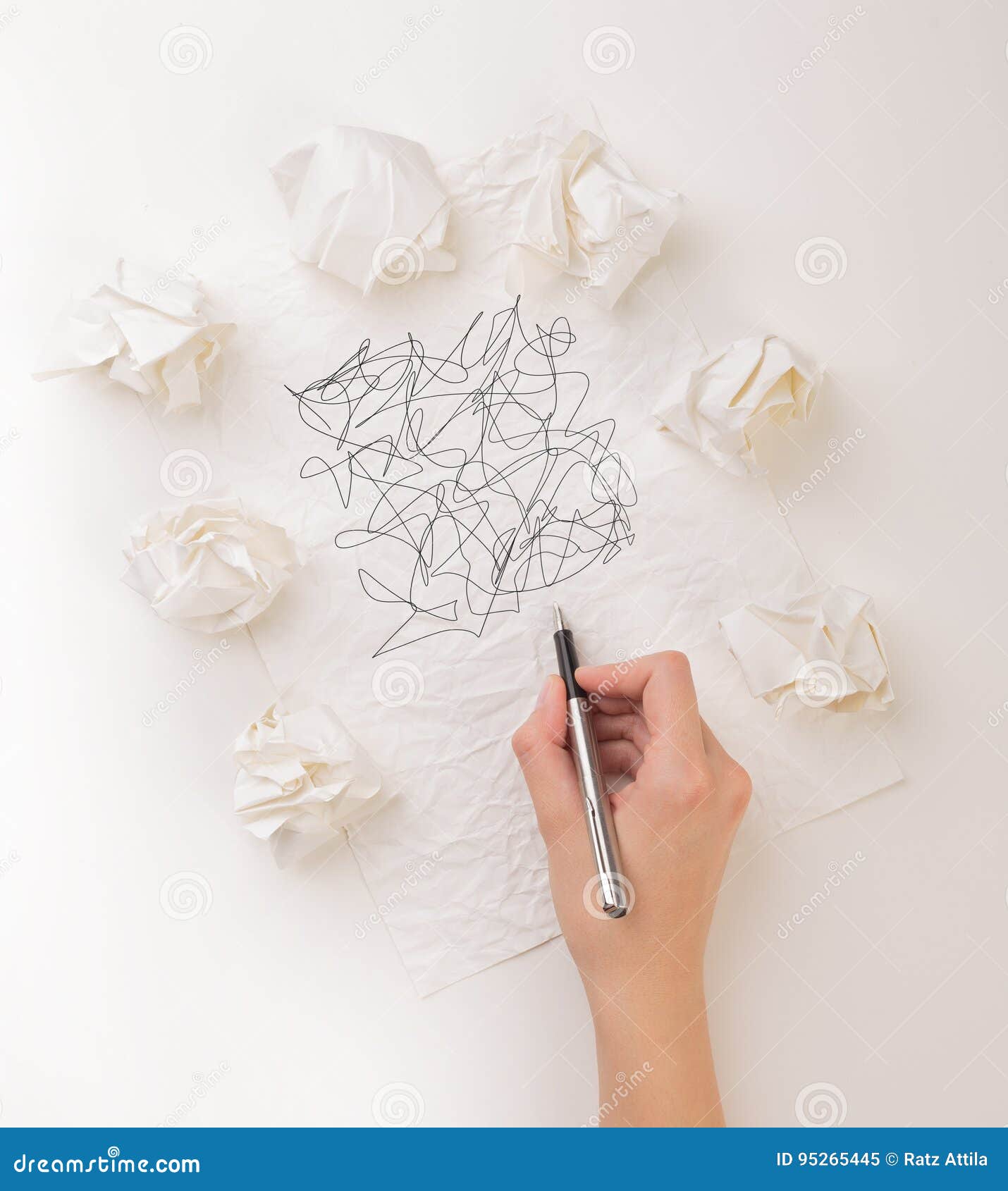 Writing Hand in Crumpled Paper Stock Image - Image of crumpled ...