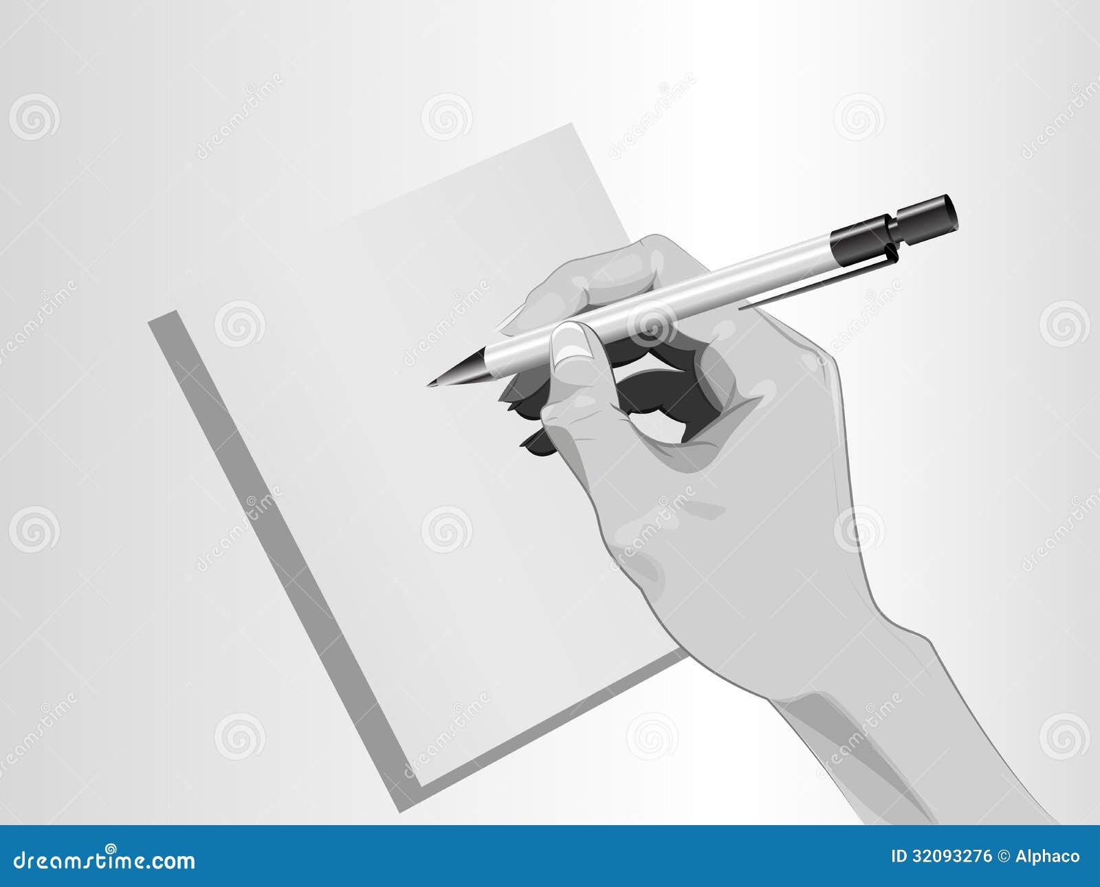 Writing hand stock vector. Illustration of drawing, finger - 32093276