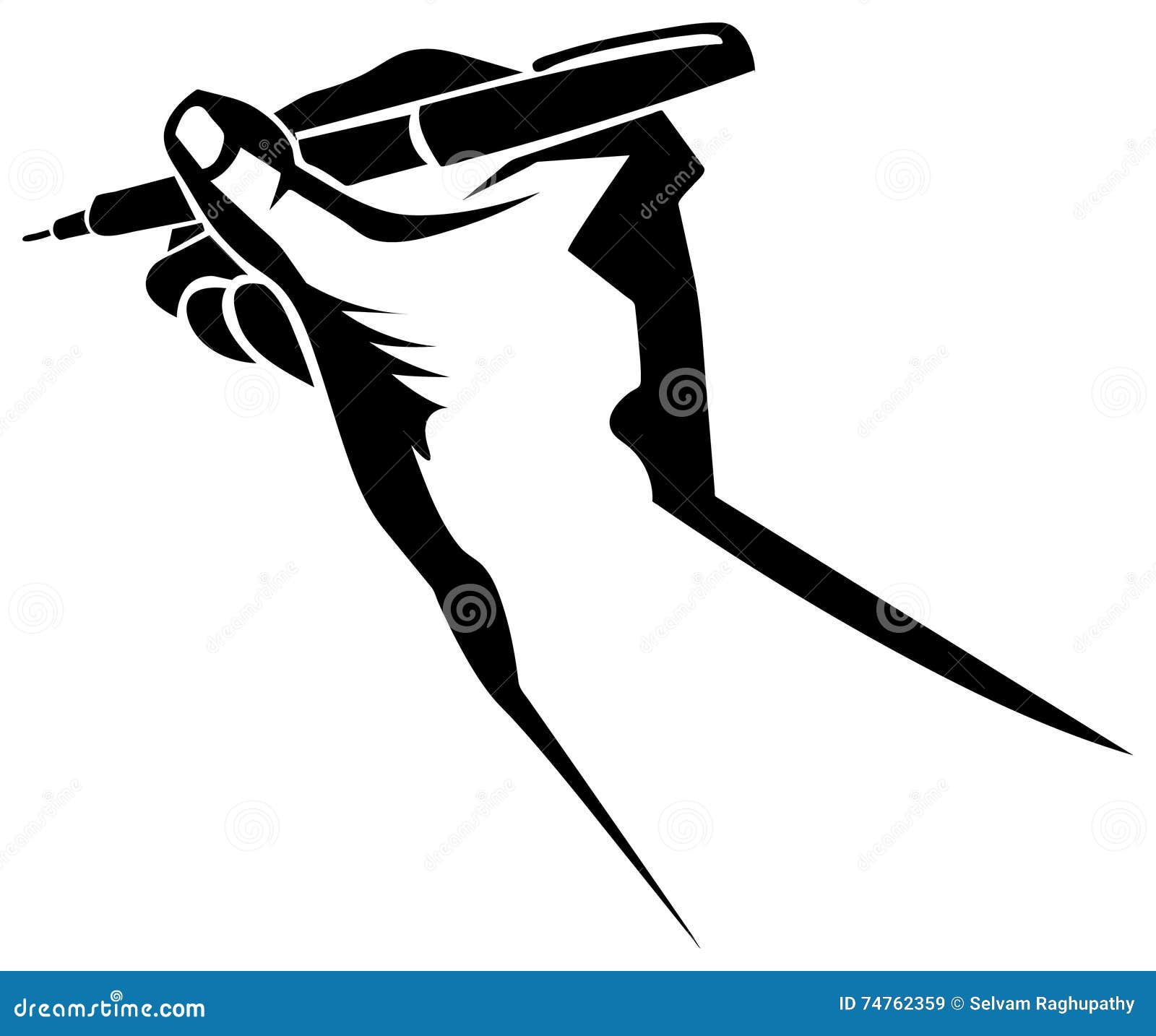 Writing hand stock vector. Illustration of classic, conceptual - 74762359