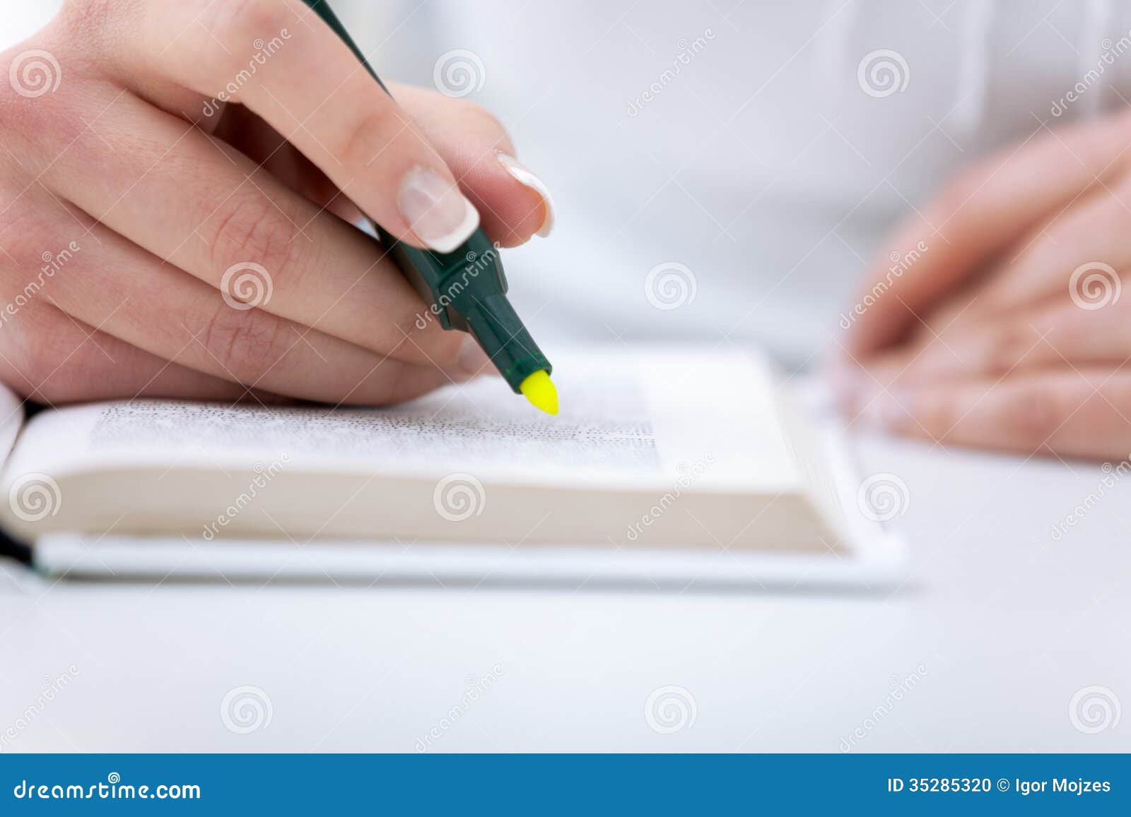 Writing with highlighter stock photo. Image of learning - 35285320