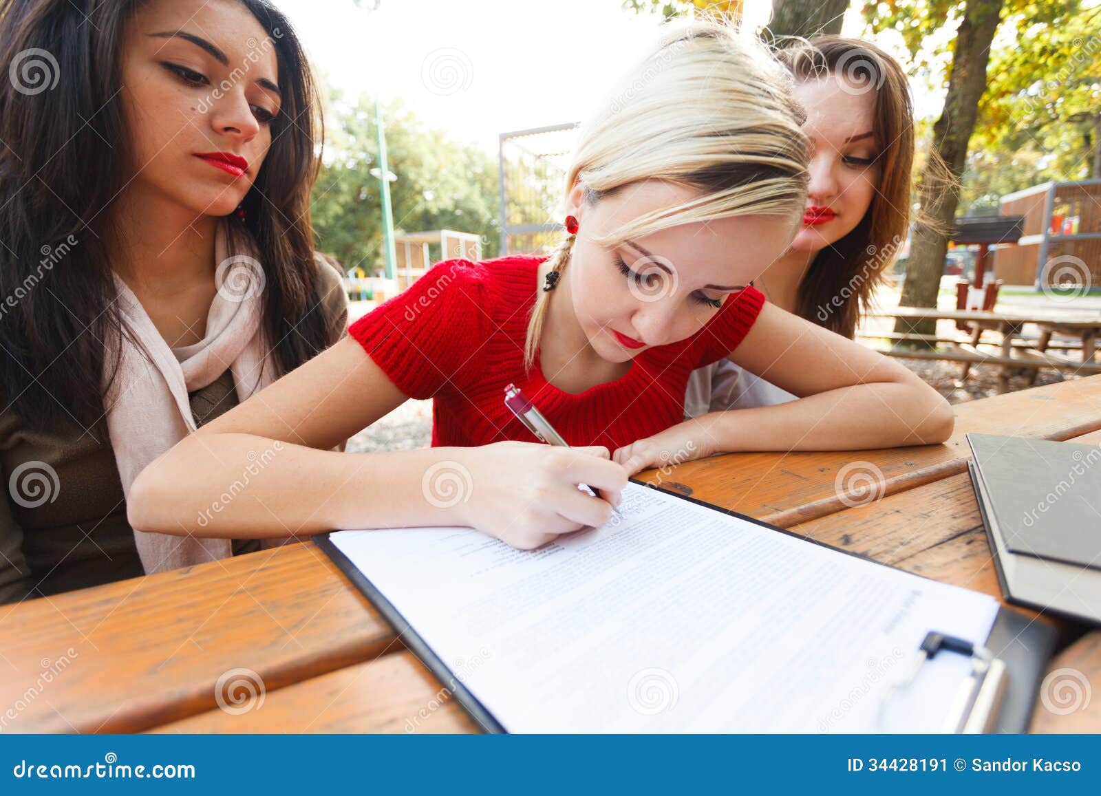 Writing the homework stock image. Image of beautiful - 34428191