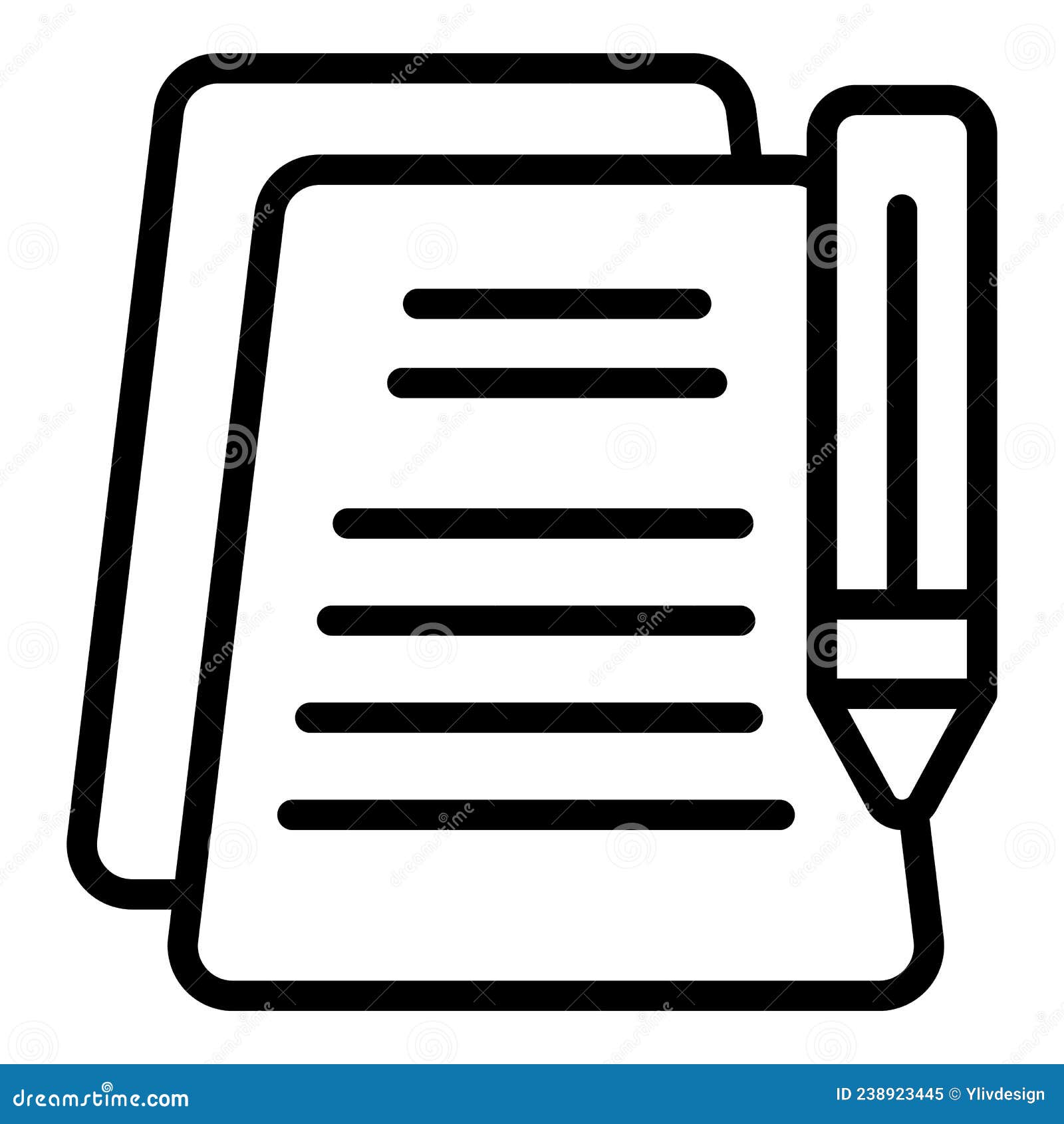 Writing Homework Icon Outline Vector. Kid School Stock Vector ...