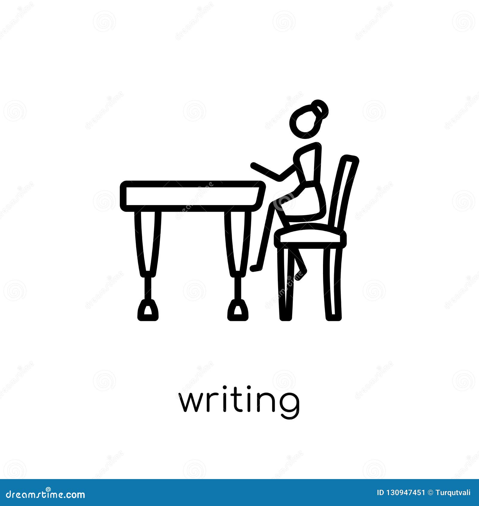Writing Icon. Trendy Modern Flat Linear Vector Writing Icon on W Stock ...
