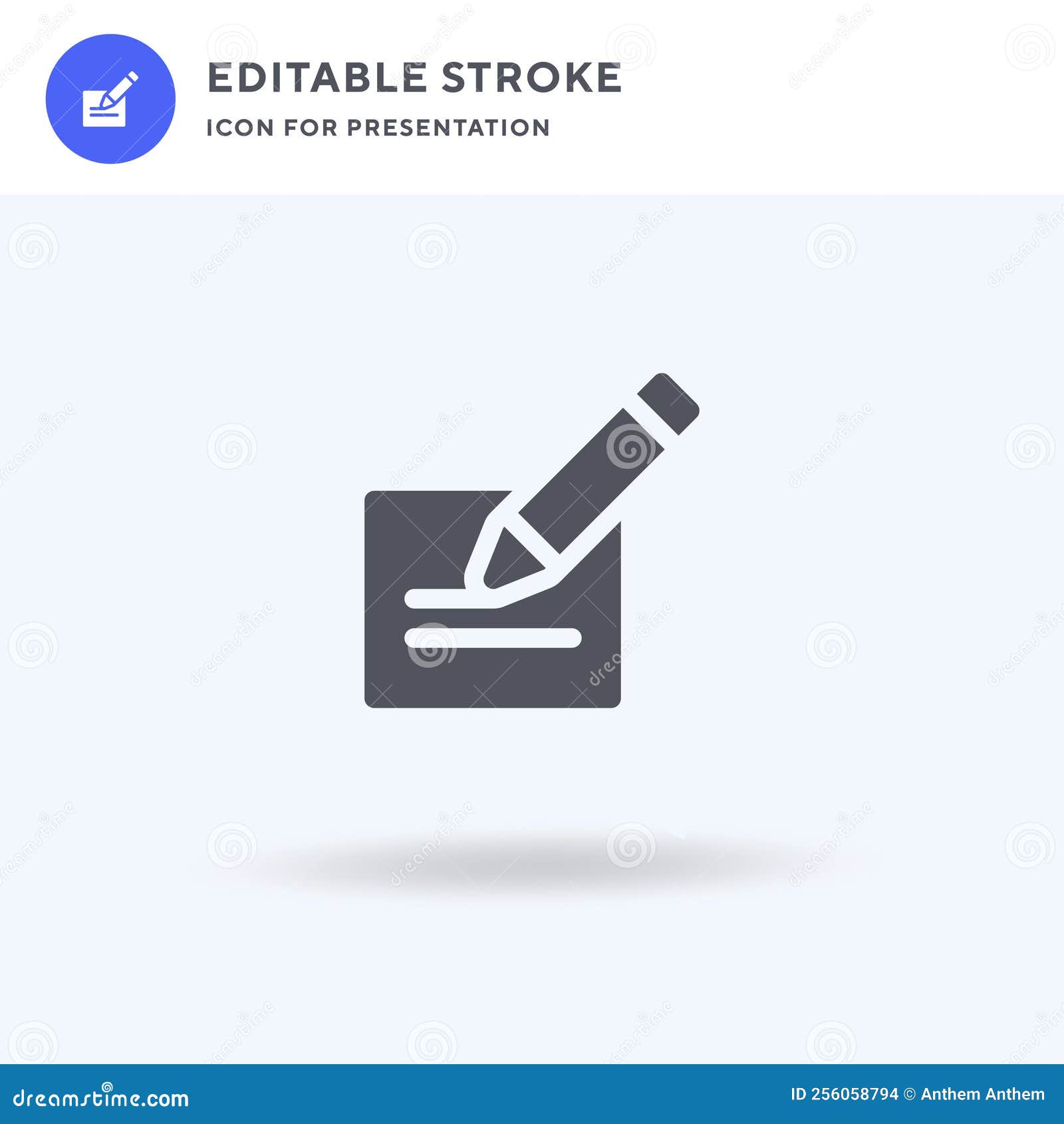 Writing Icon Vector, Filled Flat Sign, Solid Pictogram Isolated on ...