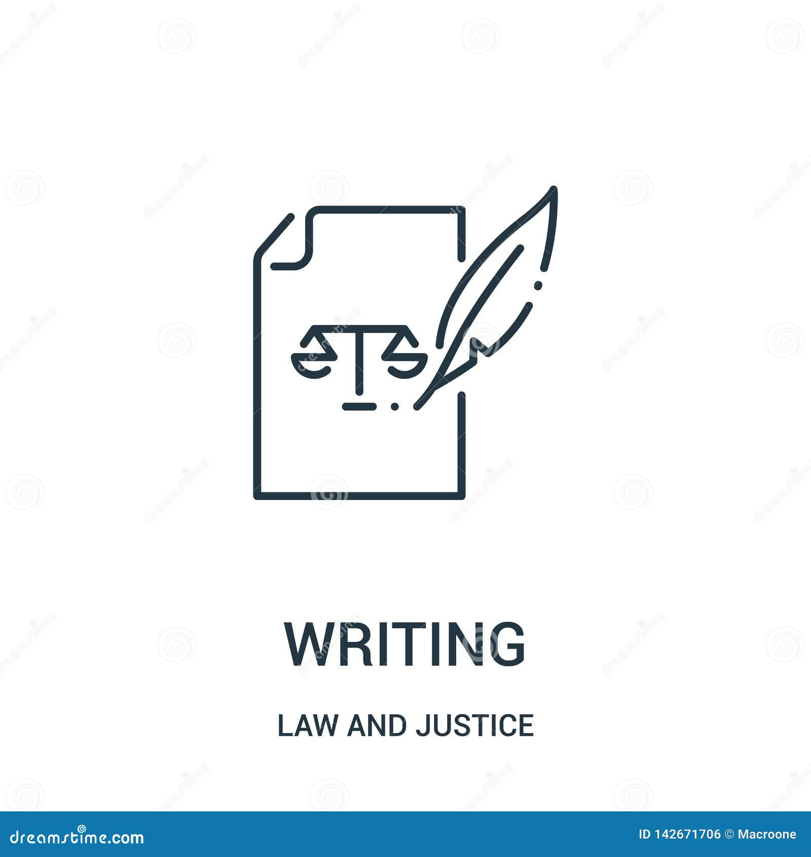 Writing Icon Vector from Law and Justice Collection. Thin Line Writing ...