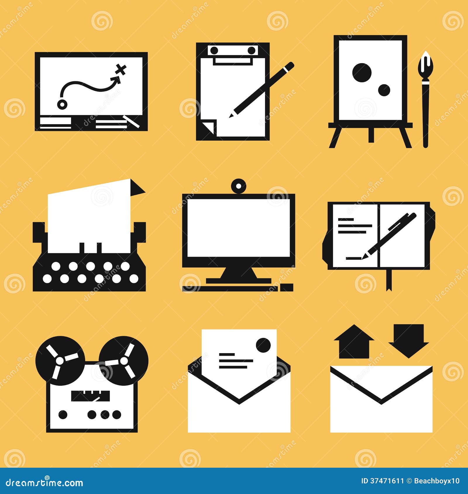 Writing icons stock vector. Illustration of memo, display - 37471611