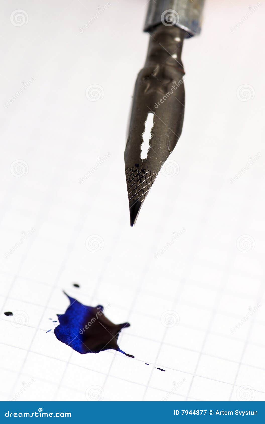 Writing with an ink pen stock image. Image of blue, hand - 7944877