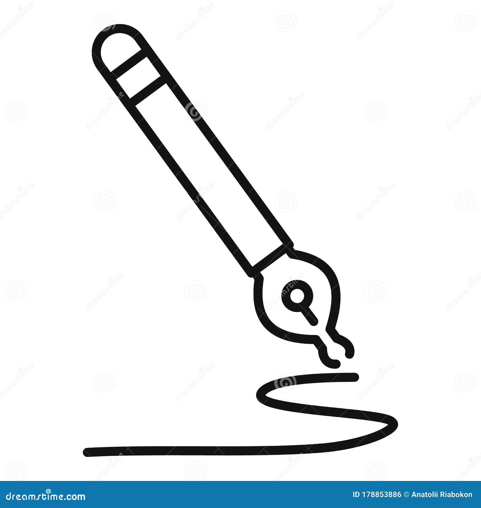 Writing Ink Pen Icon, Outline Style Stock Vector - Illustration of ...