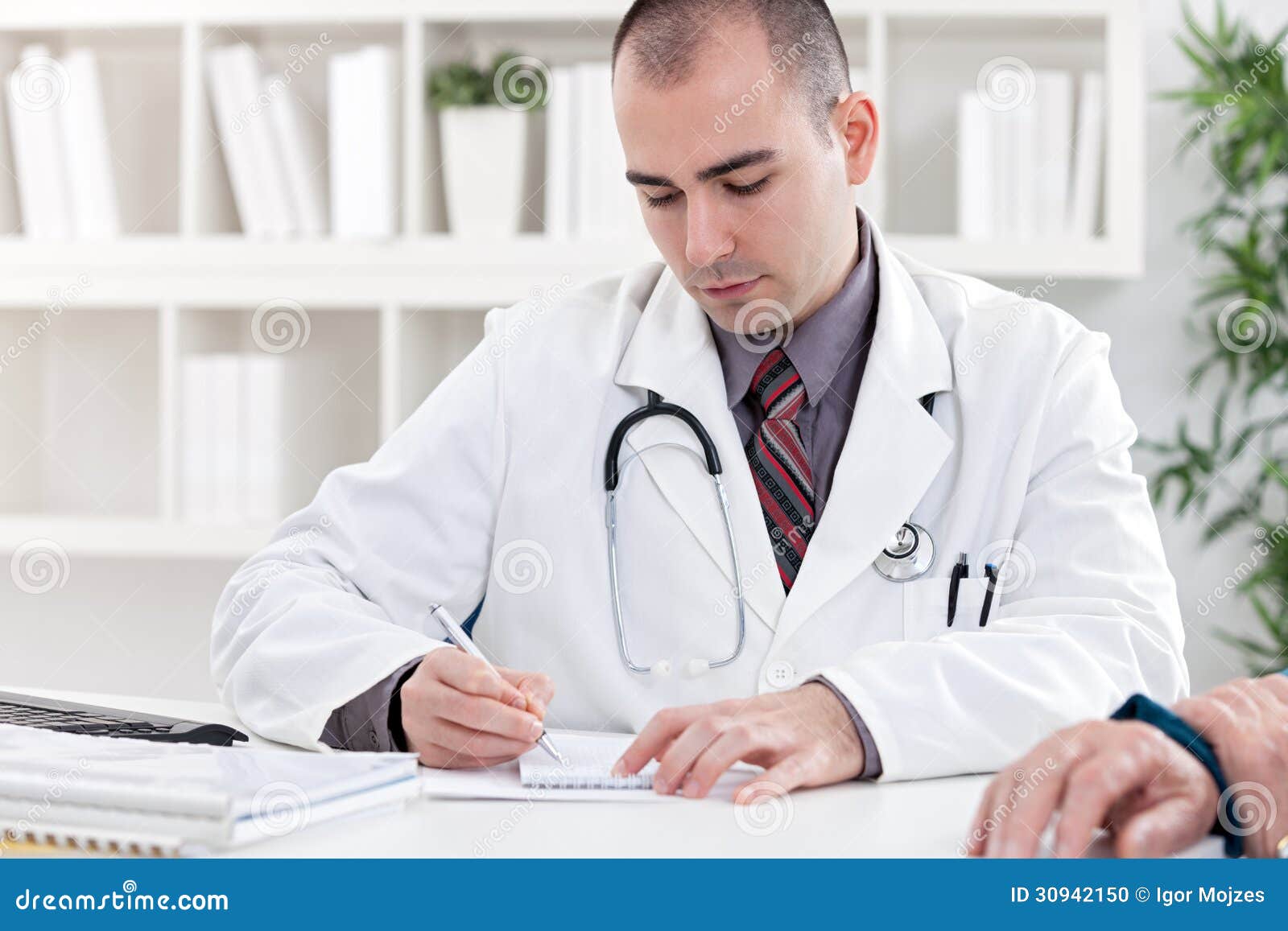 Writing instructions stock photo. Image of handsome, medic - 30942150