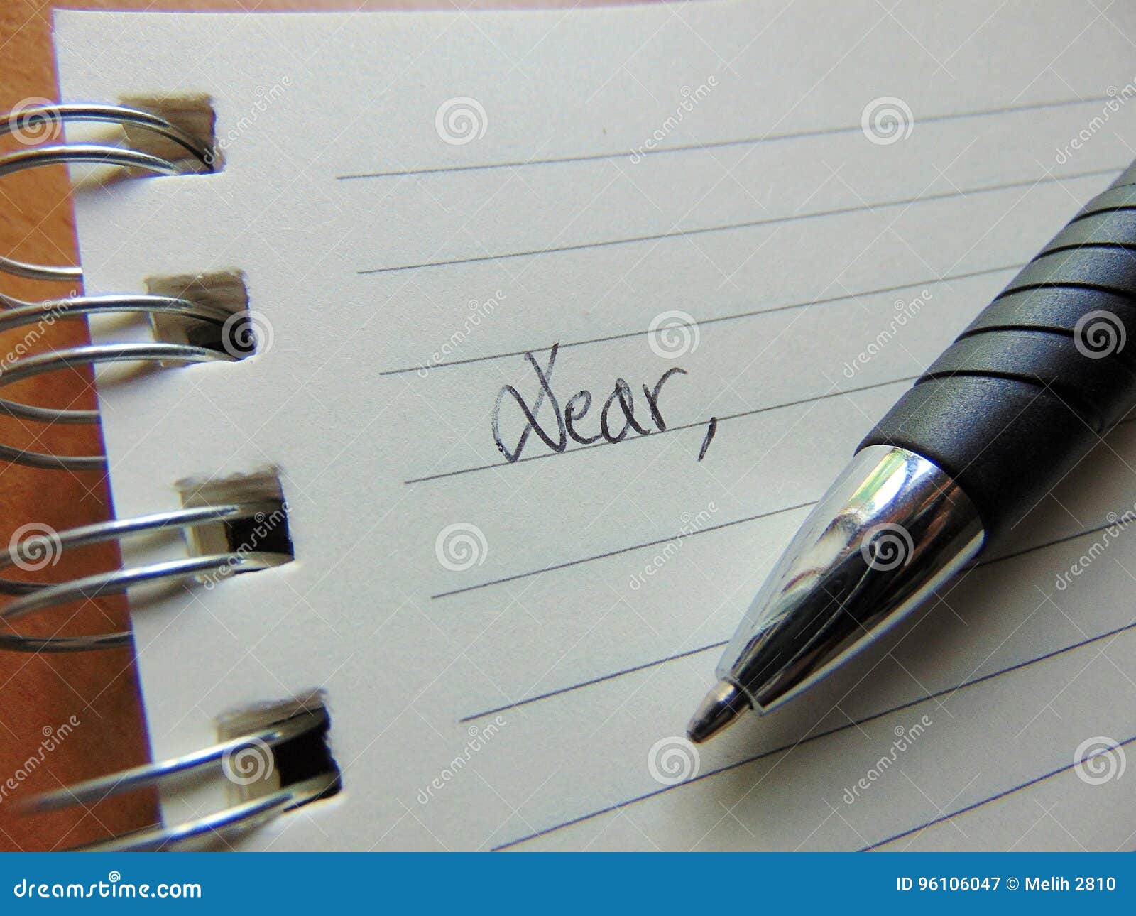 Writing a Letter on Lined Paper Starting with Dear, Stock Image - Image ...