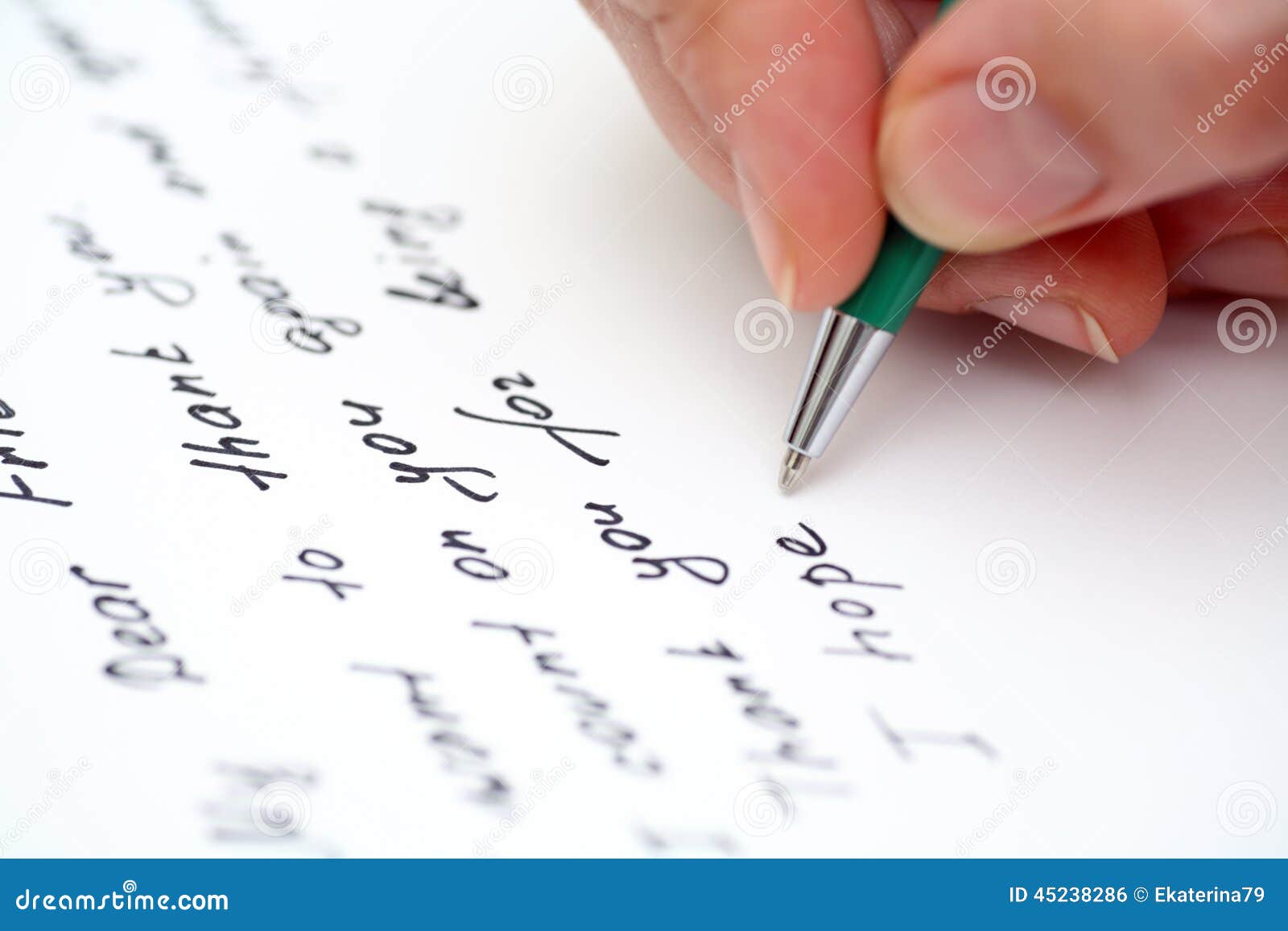 Writing letter to friend. stock photo. Image of writing - 45238286