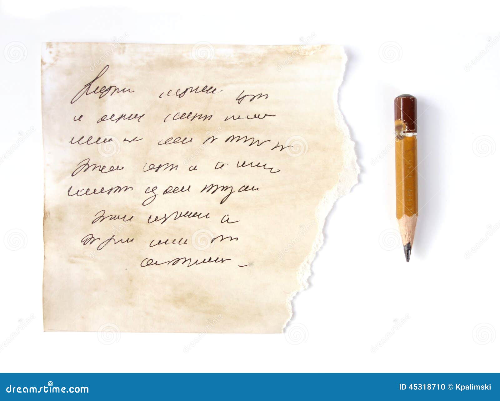 Old Letter With Vintage Handwriting. Aged Paper Texture Royalty-Free ...