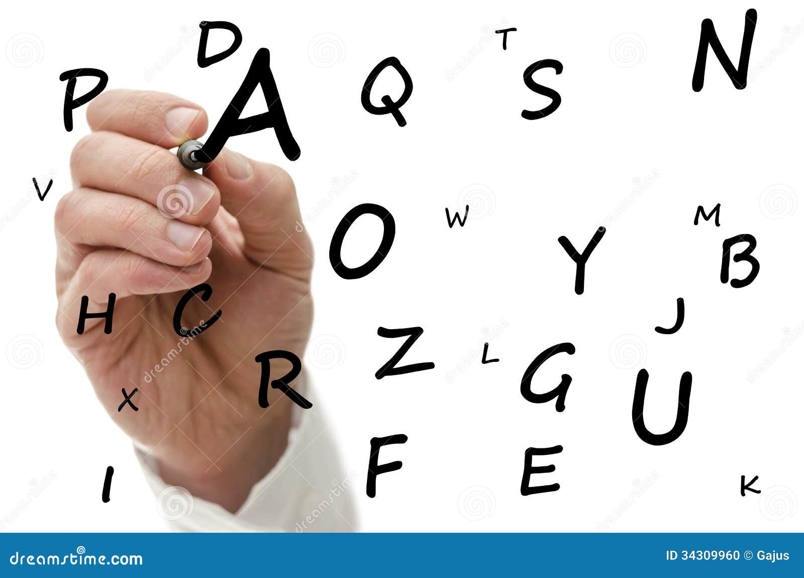 Writing Letters of Alphabet Stock Photo - Image of marker, elementary ...