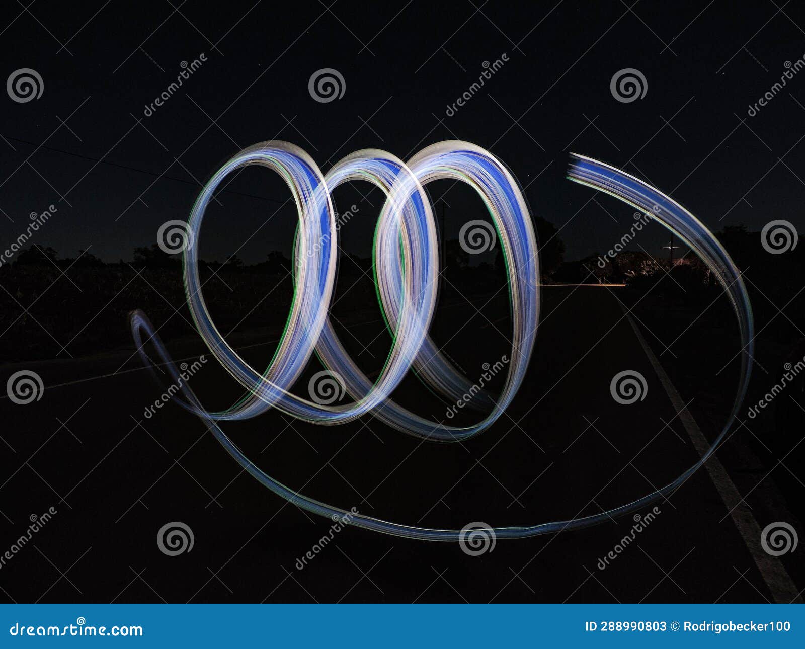 Writing with Lights in a Dark Night Stock Image - Image of circle, line ...