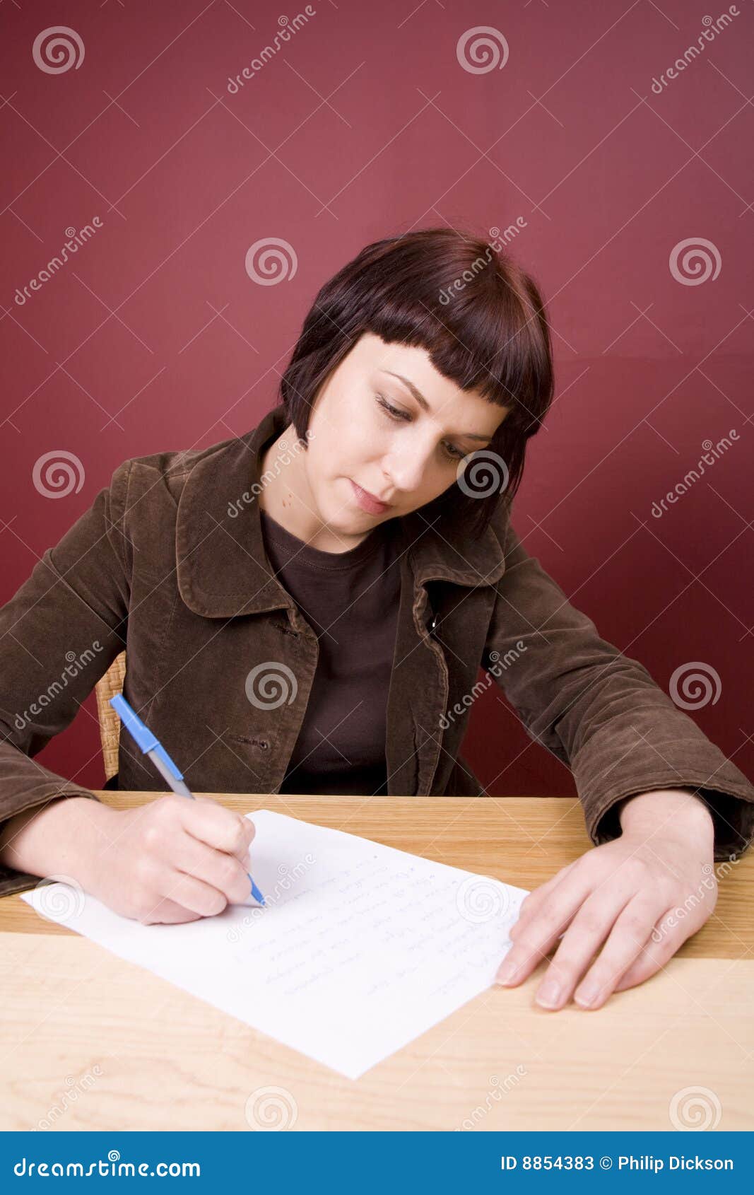 Writing the List stock image. Image of female, beautiful - 8854383