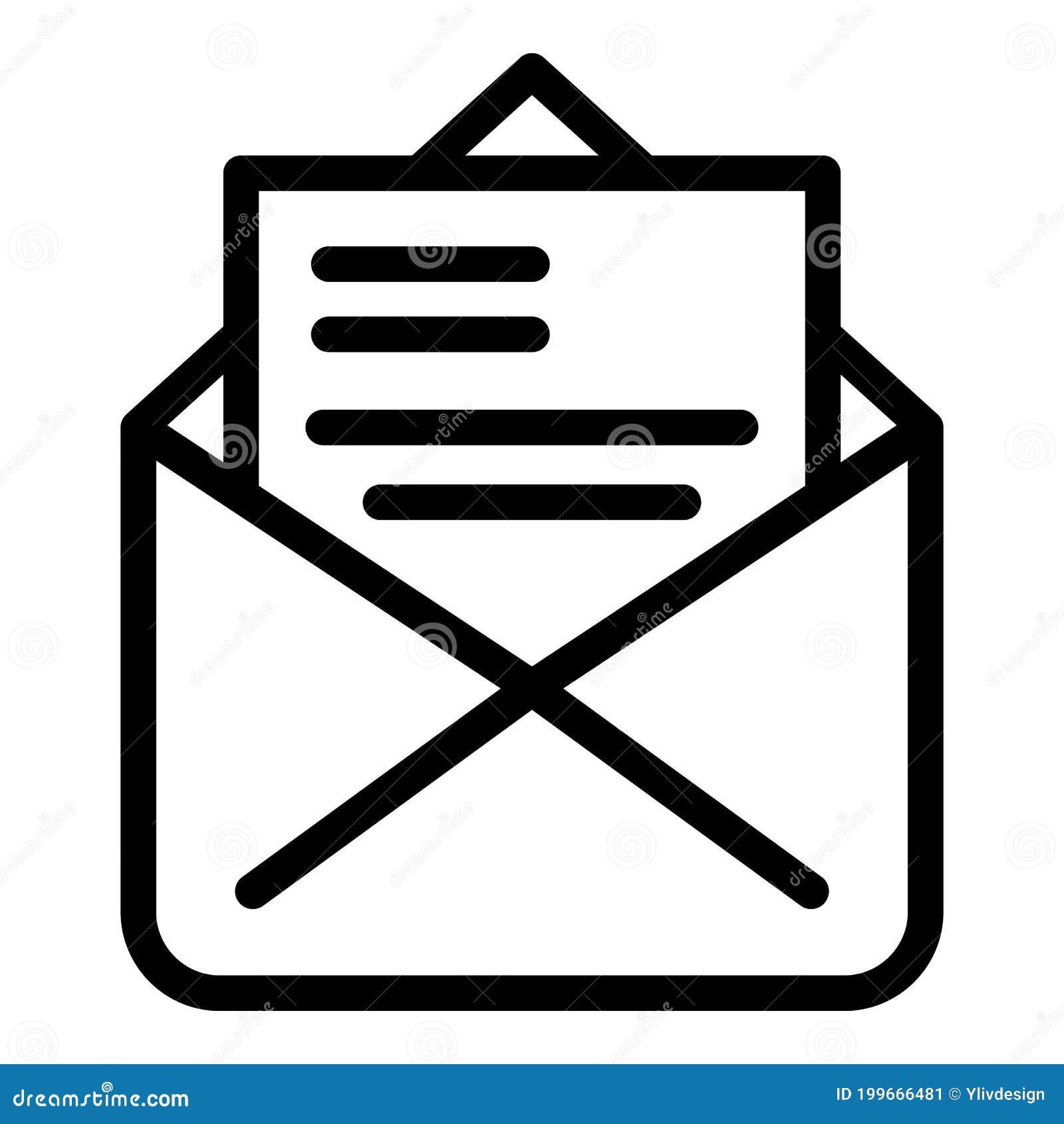 Writing Mail Icon, Outline Style Stock Vector - Illustration of design ...