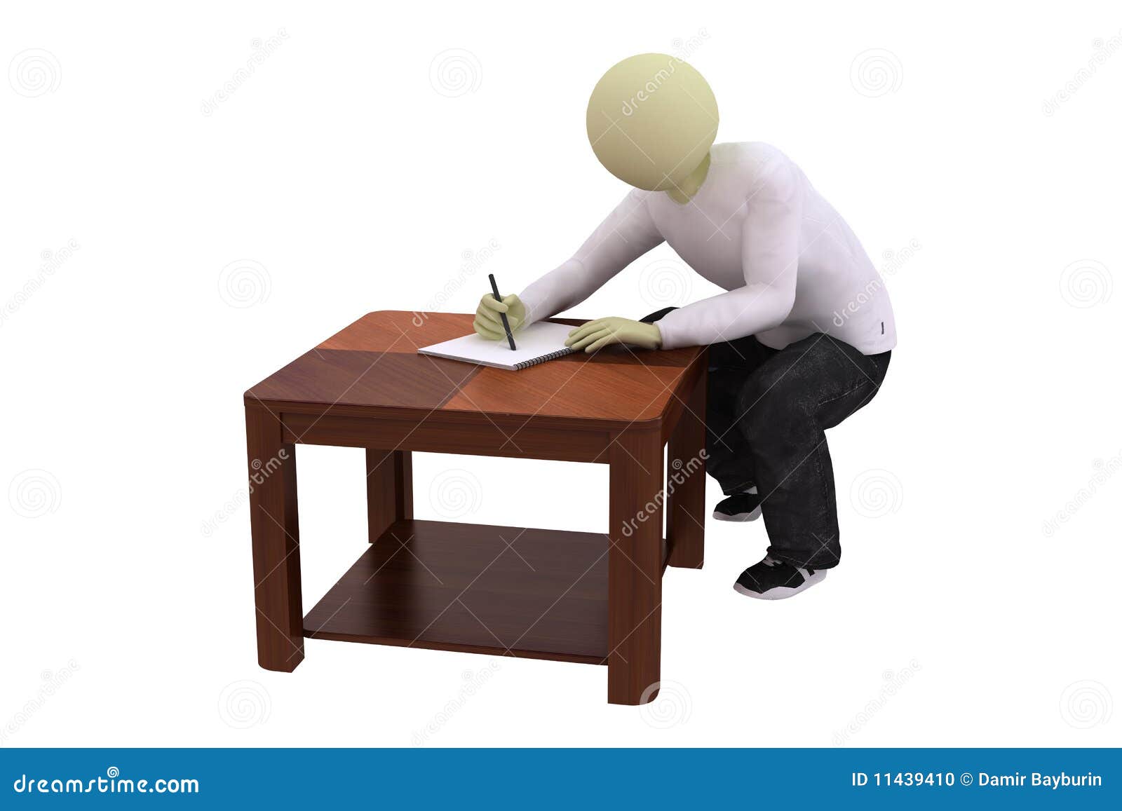 Writing man stock illustration. Illustration of work - 11439410