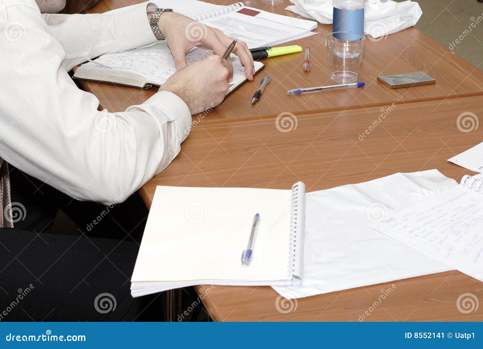 Writing man stock image. Image of document, notebook, report - 8552141