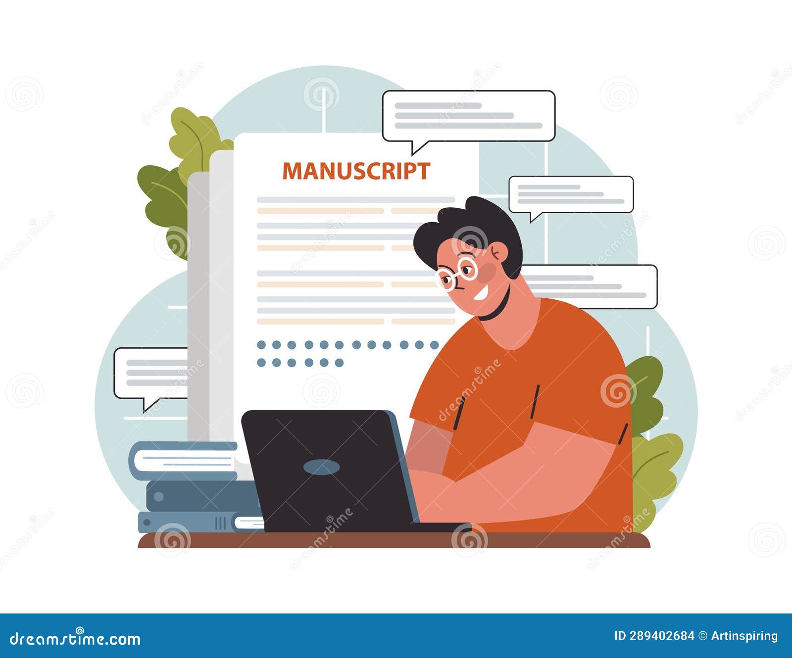 Writing a Manuscript. Author Writing a Book. Creative Process Stock ...