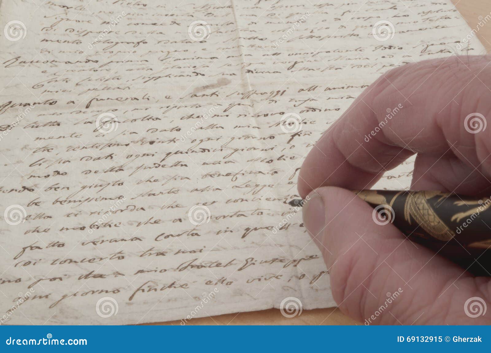Writing a manuscript stock image. Image of diary, antique - 69132915