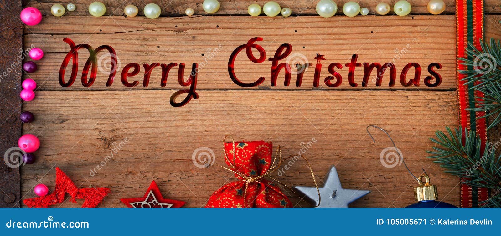 Writing Marry Christmas with Christmas Decoration Stock Image - Image ...