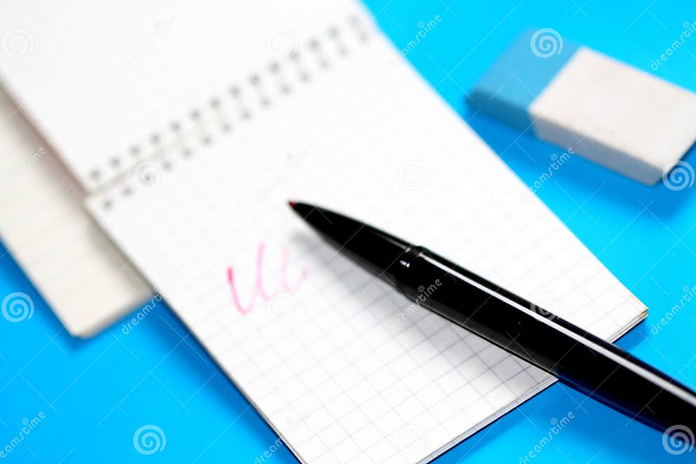 Writing material stock image. Image of blue, pencil, business - 14472865