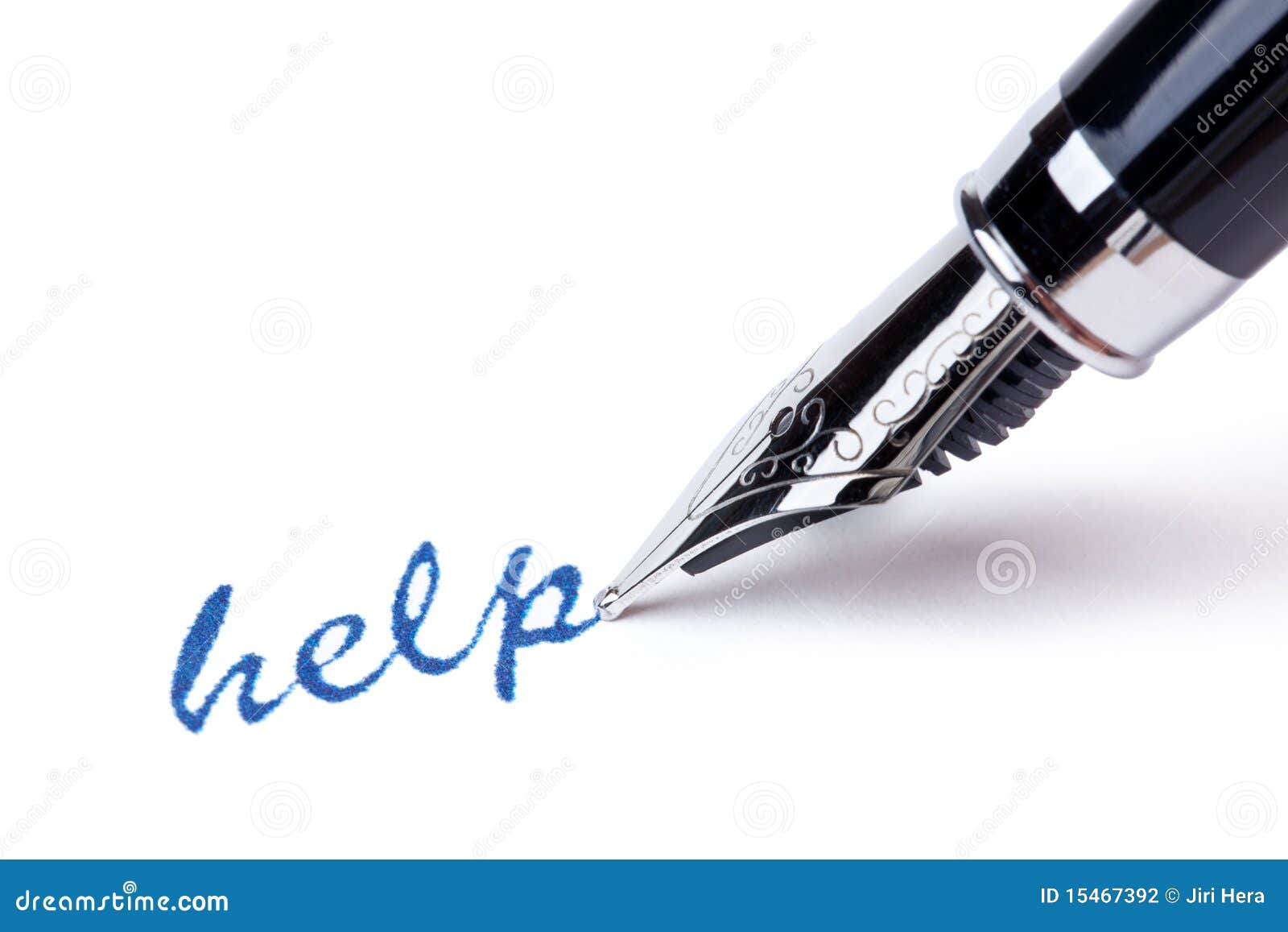 Writing Message with Black Pen : Help Stock Photo - Image of note ...